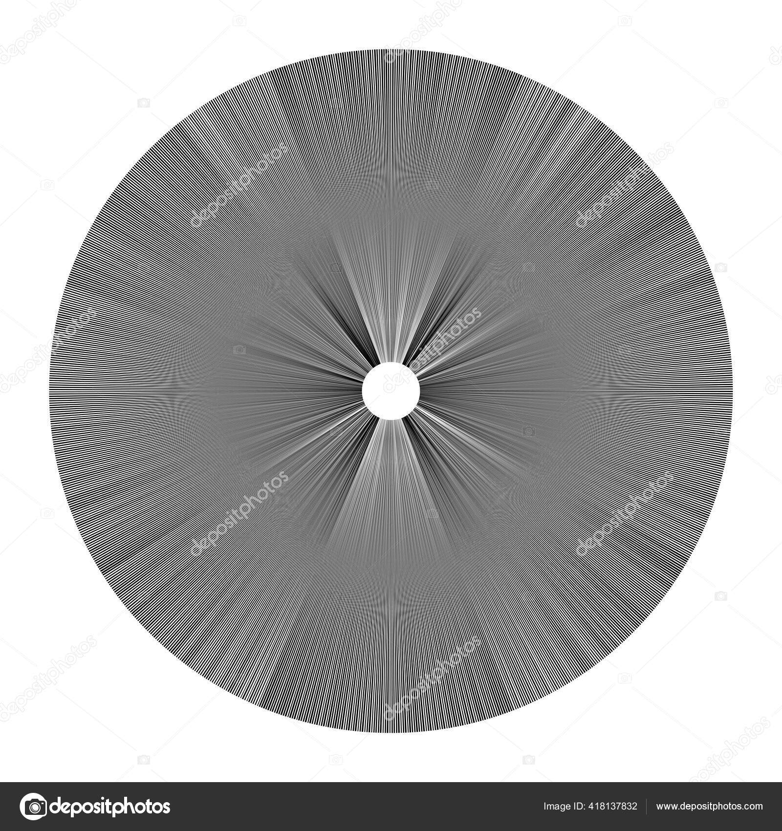 Circular Radial Radiating Lines Beams Rays Geometric Circle Vector ...