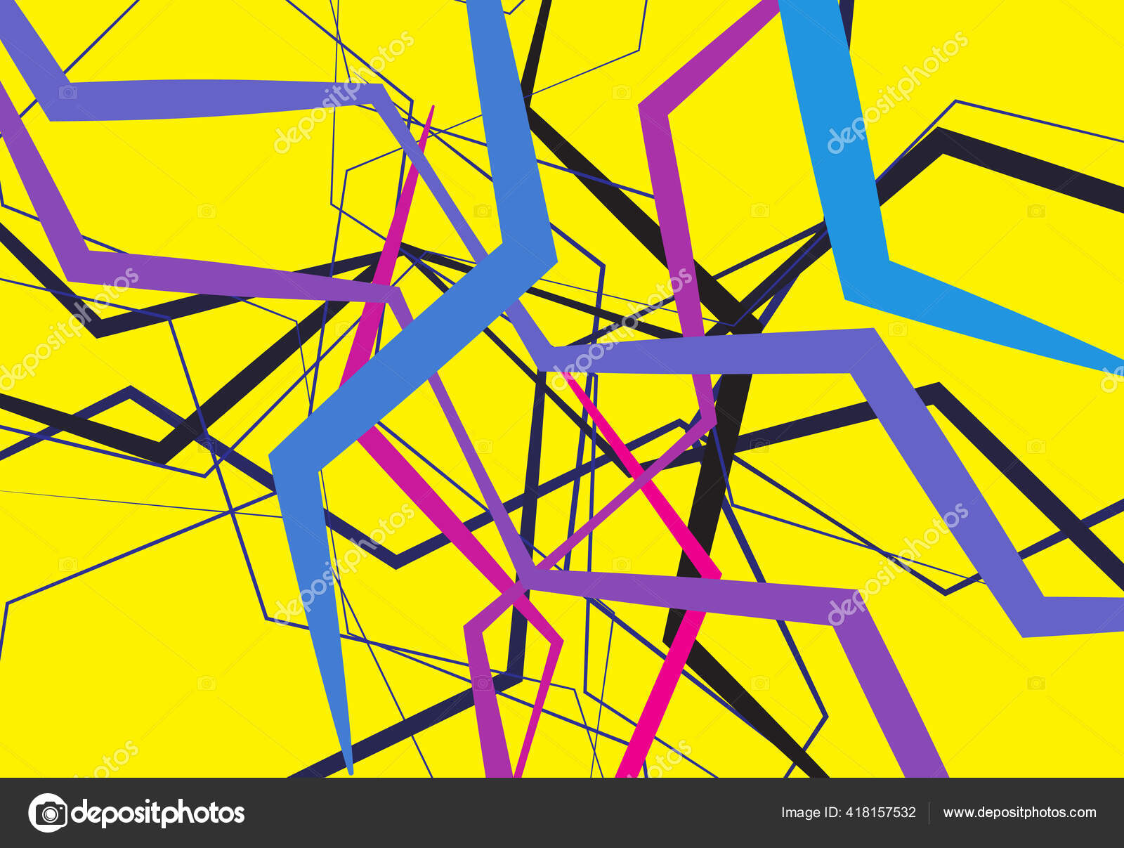 Edgy Angular Lines Abstract Vector Art Abstract Zig Zag Criss Stock ...