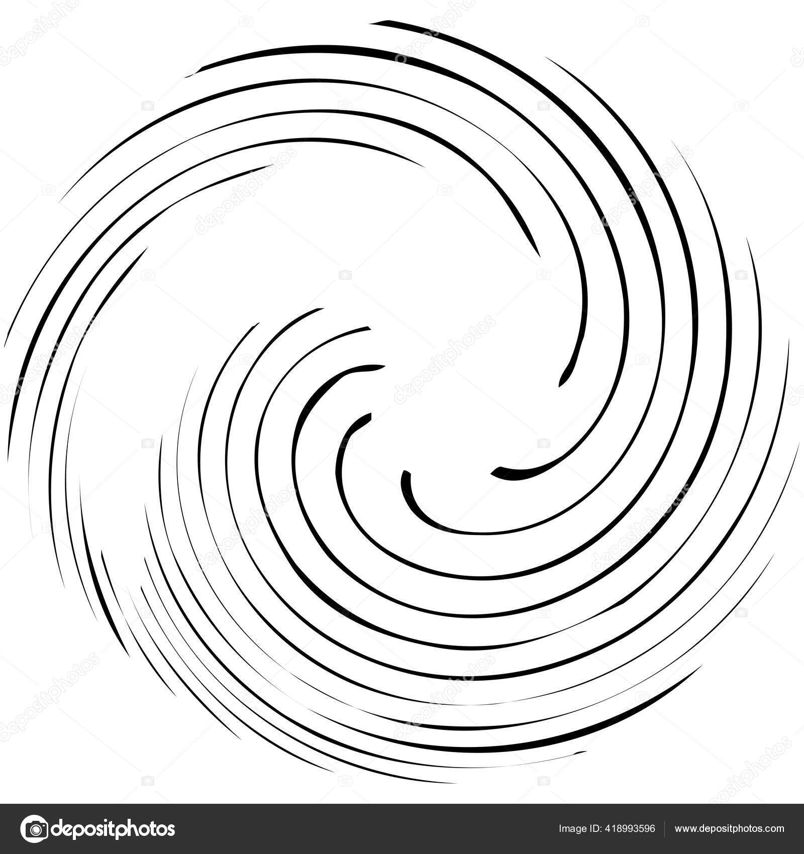 Circular Spiral Swirl Twirl Design Element Concentric Radial Radiating ...