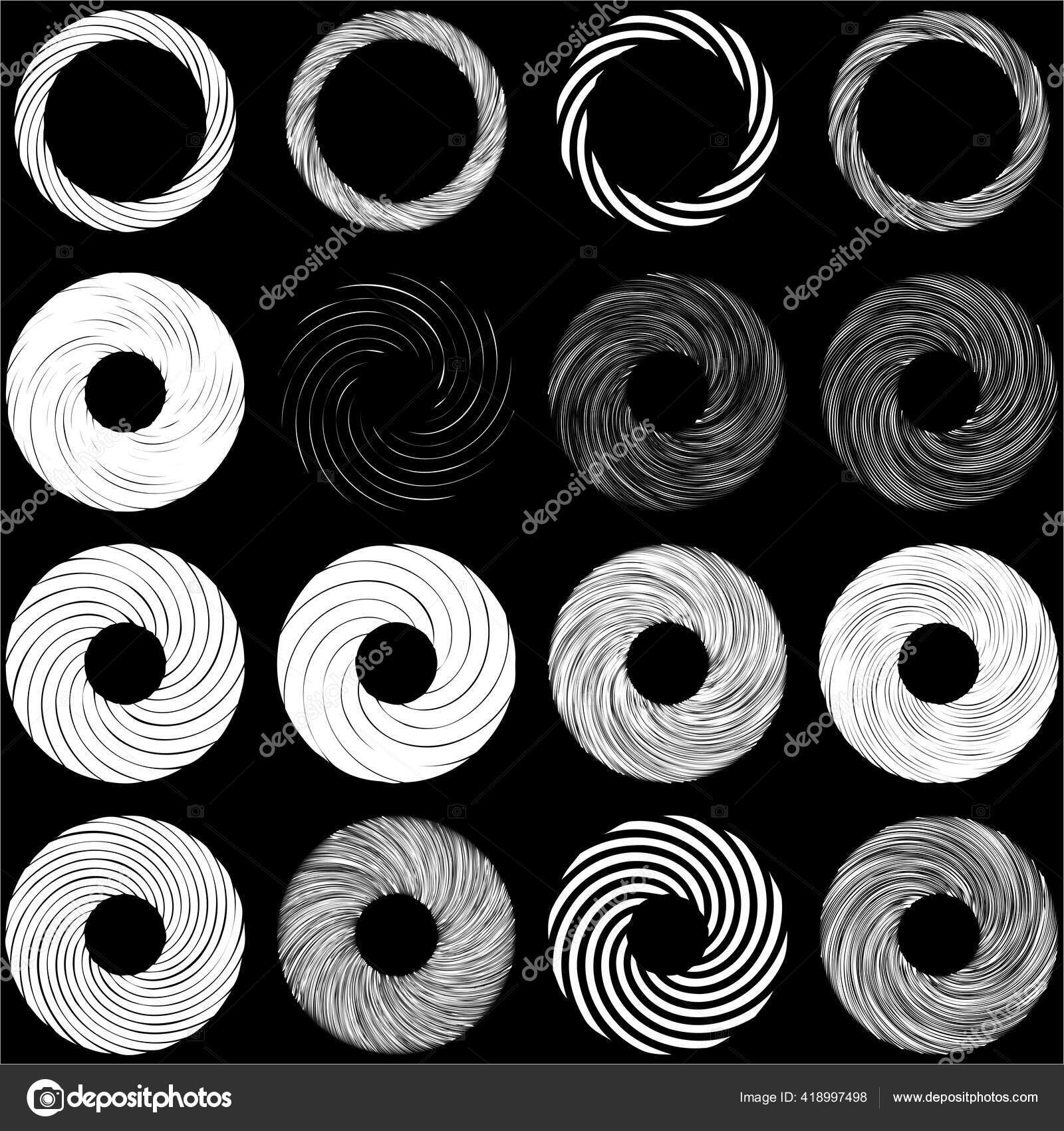 Circular Spiral Swirl Twirl Design Element Concentric Radial Radiating ...