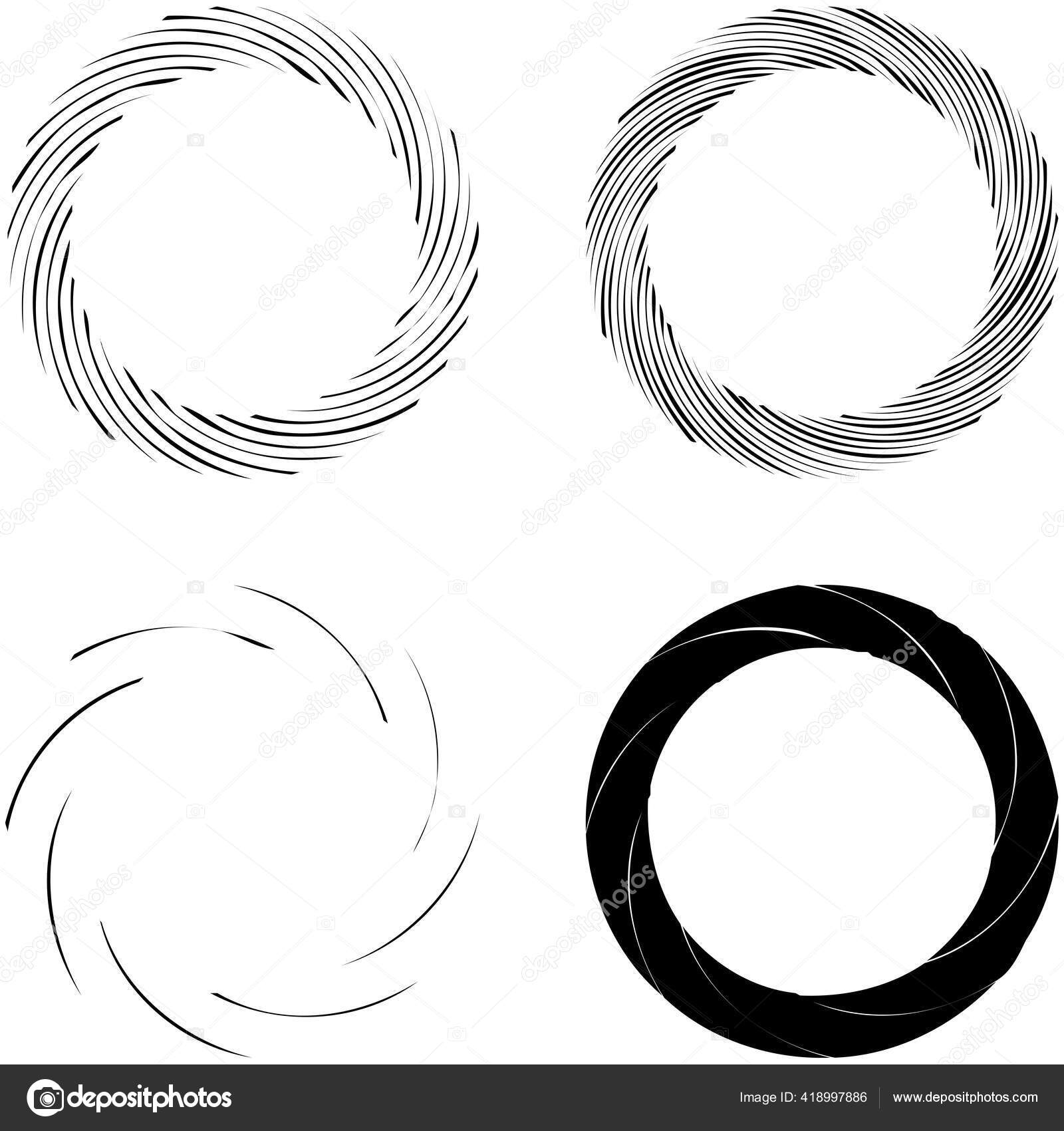 Circular Spiral Swirl Twirl Design Element Concentric Radial Radiating ...