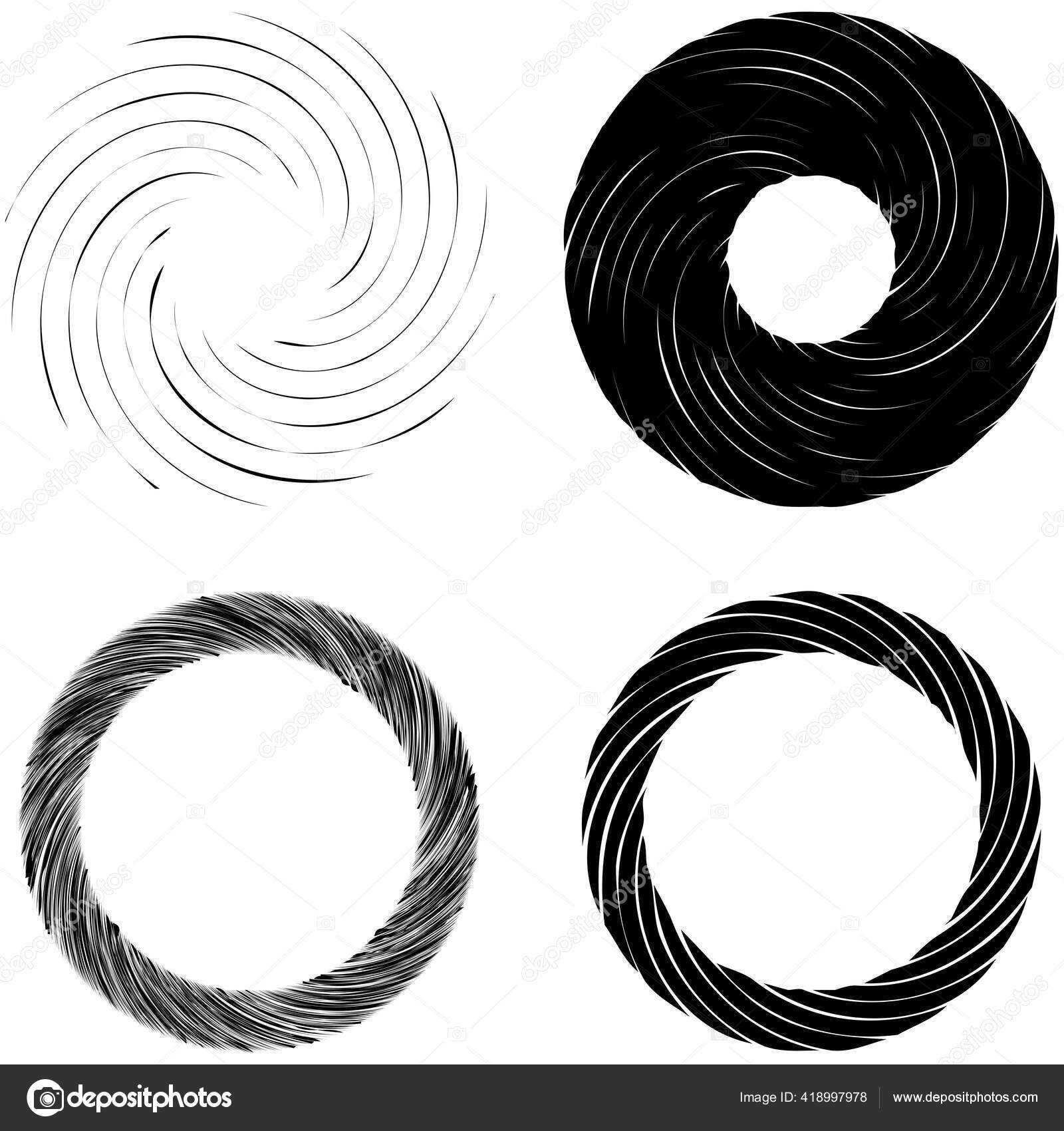 Circular Spiral Swirl Twirl Design Element Concentric Radial Radiating ...
