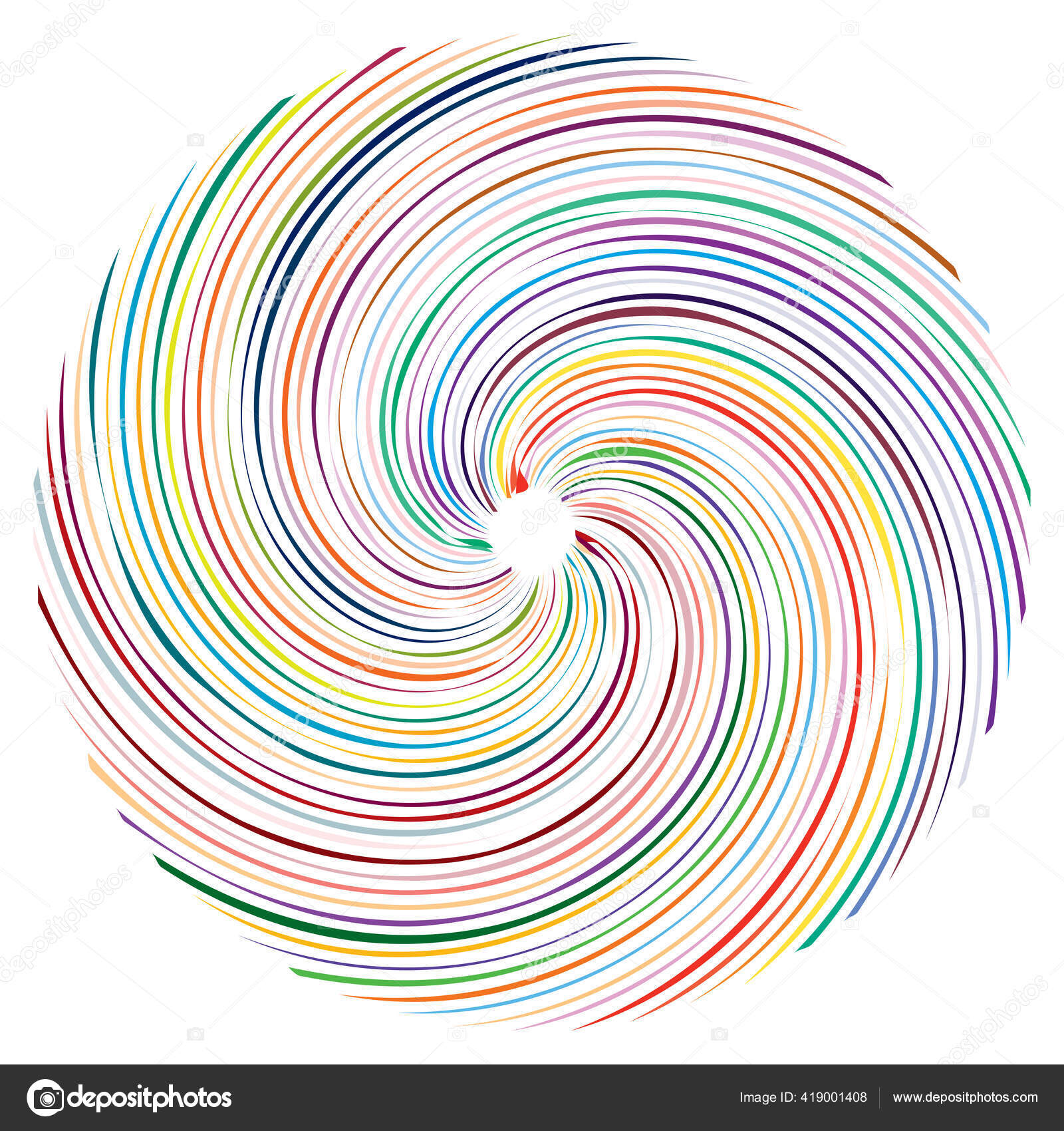 Circular Spiral Swirl Twirl Design Element Concentric Radial Radiating ...