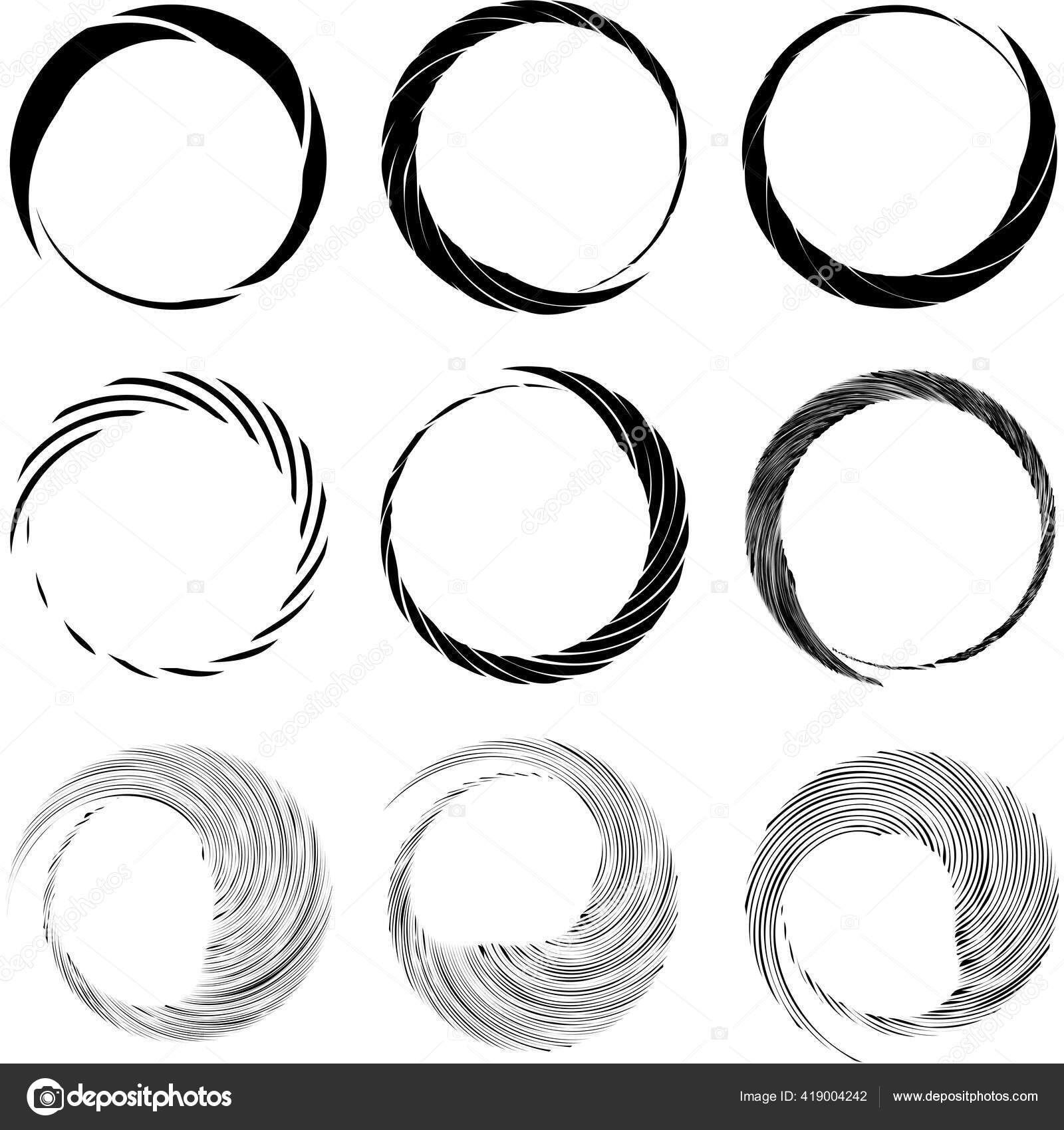 Circular Spiral Swirl Twirl Design Element Concentric Radial Radiating ...