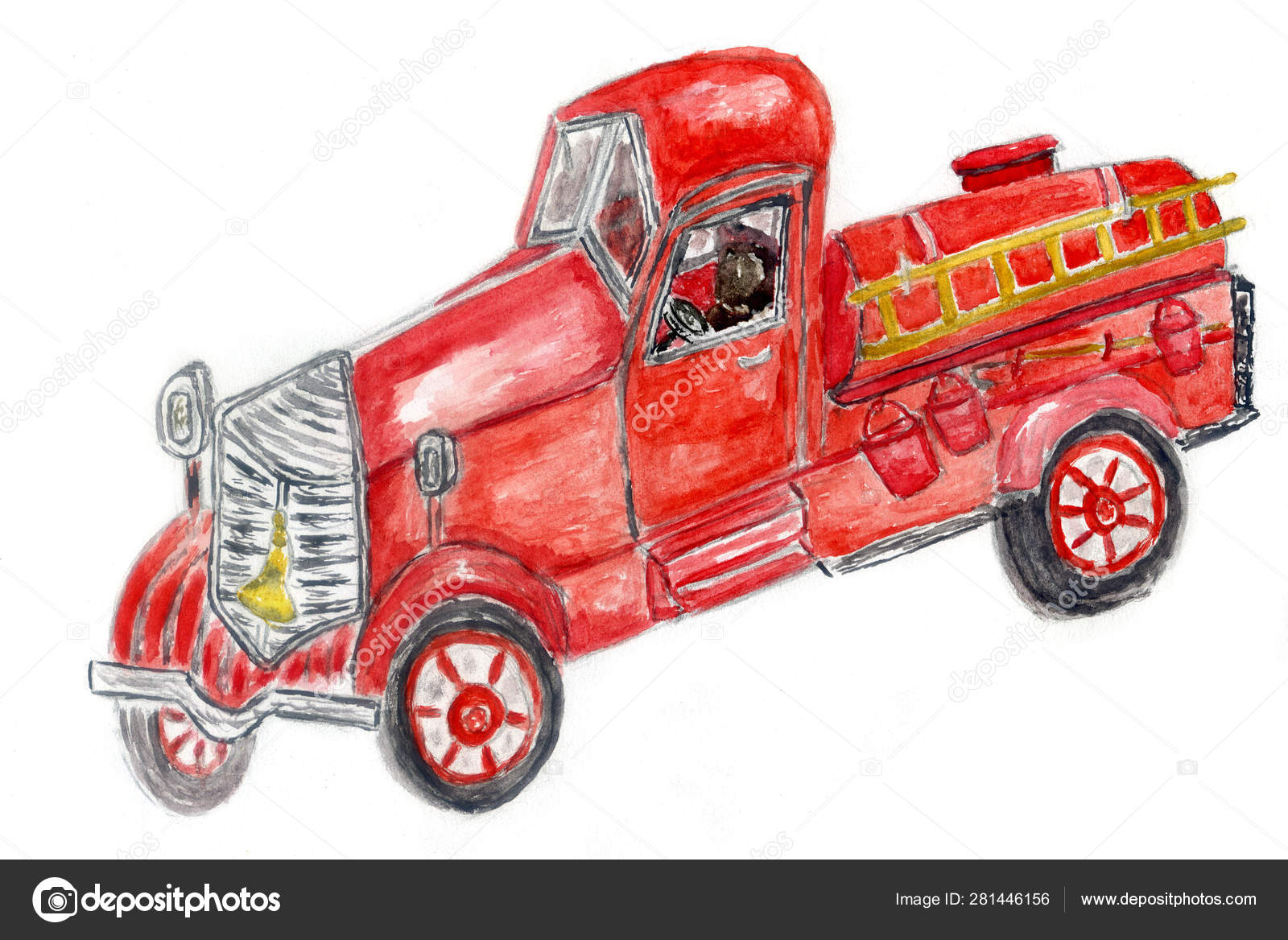 Fire engine drawing — Stock Photo © artshock #281446156