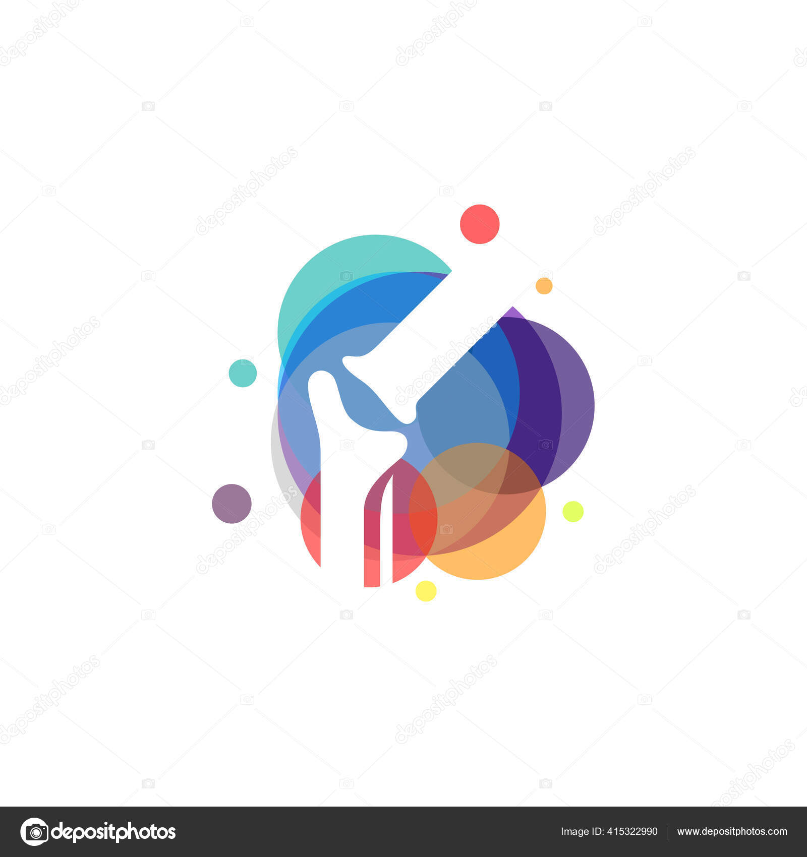 Colorful Bone Logo Vector Knee Logo Designs Template Design Concept ...