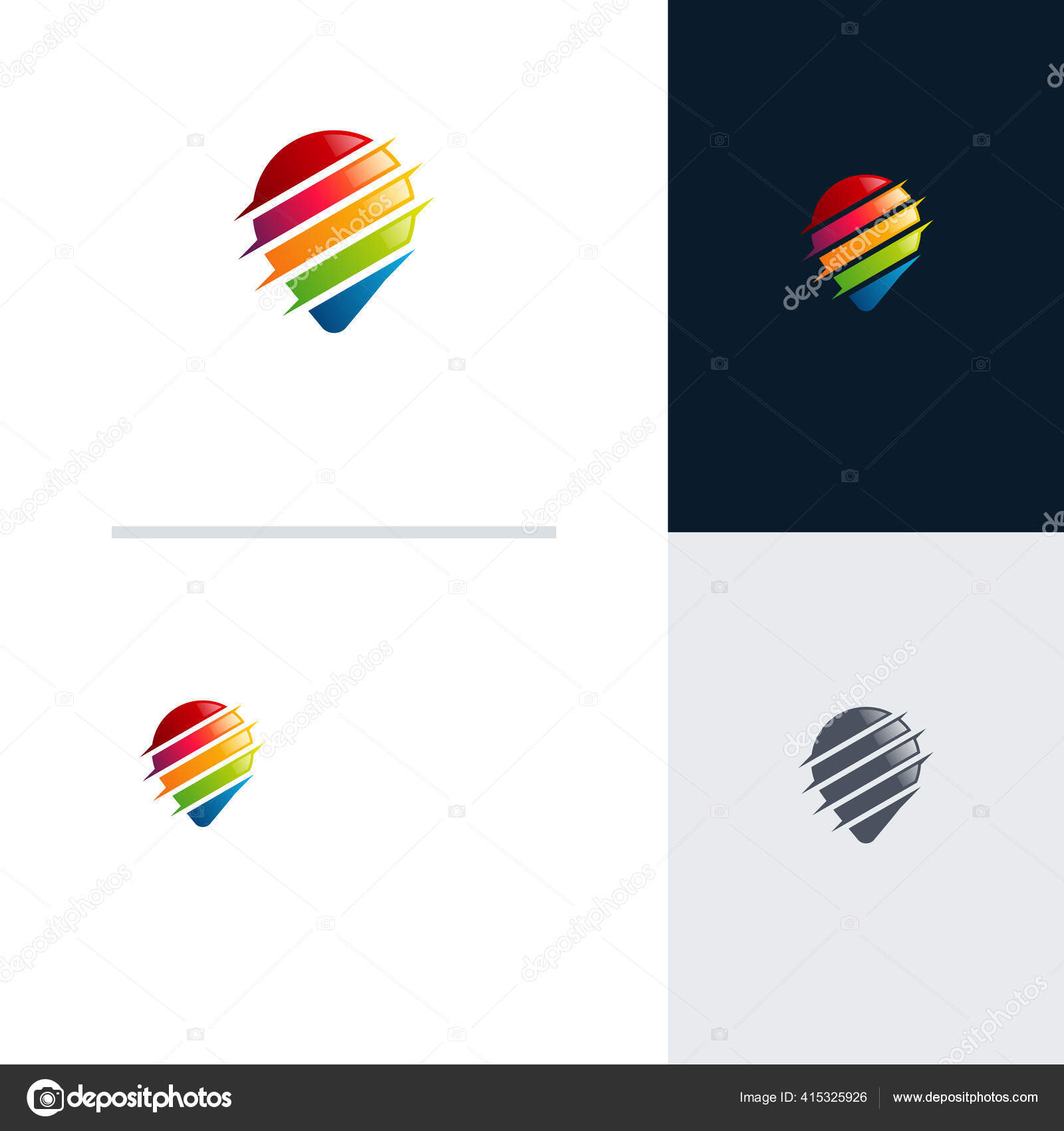 Creative Point Logo Designs Concept Colorful Place Logo Symbol Stock ...