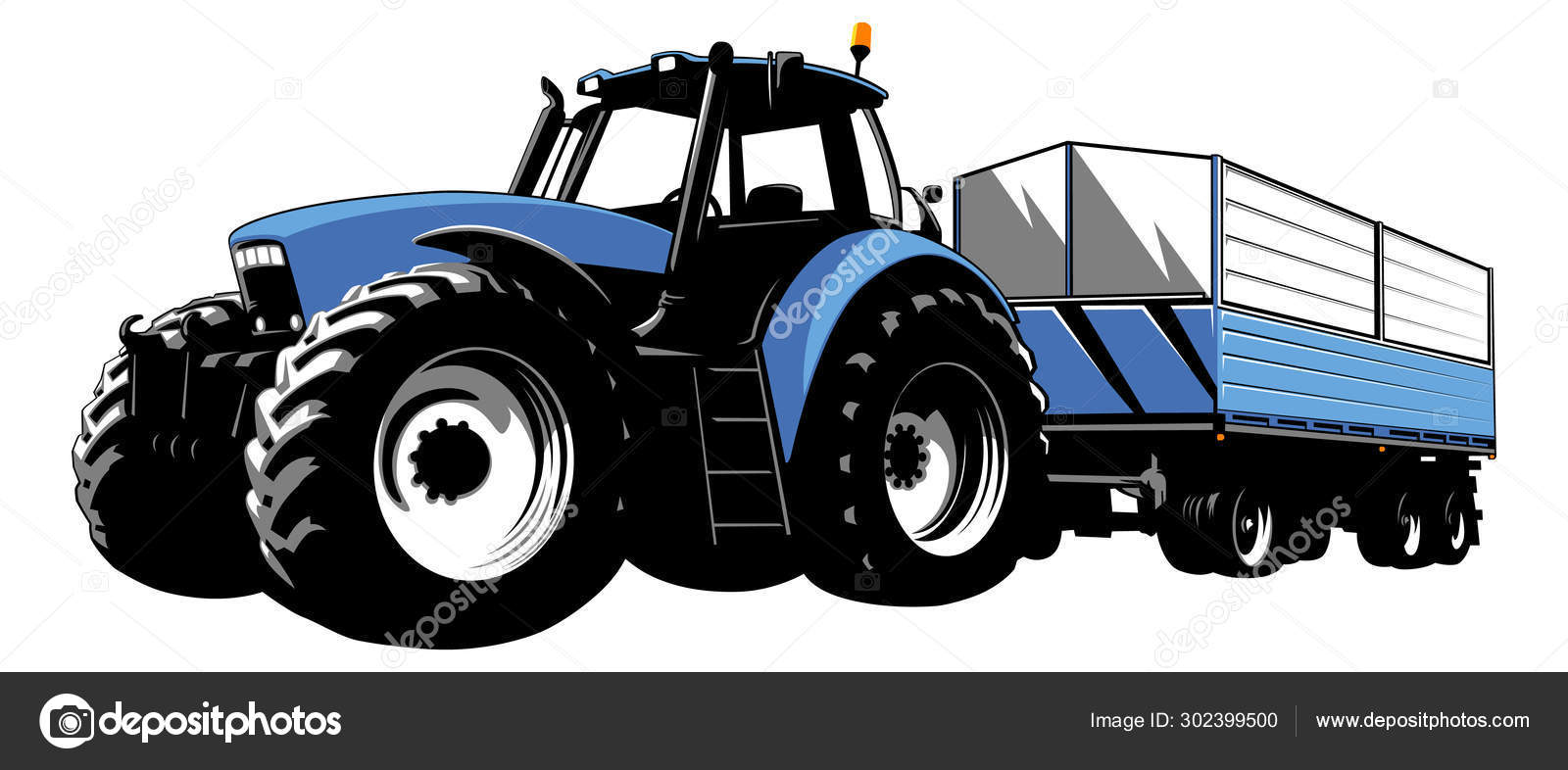 Dibujos De Clip Art De Remolque De Tractor Tractor Con El Dibujo Del