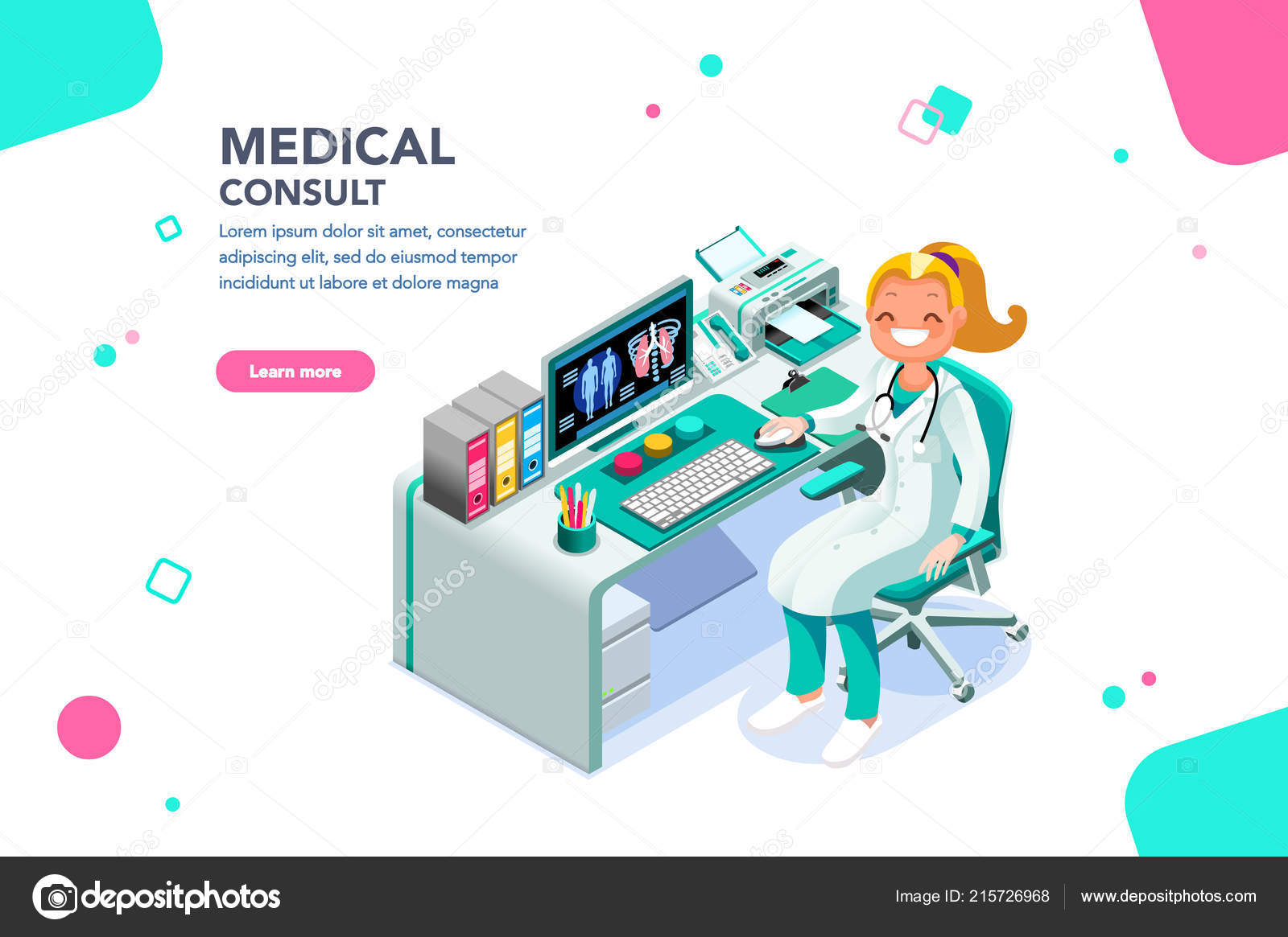 Concept Characters Treatment Exam Patient Specialist Cartoon ...