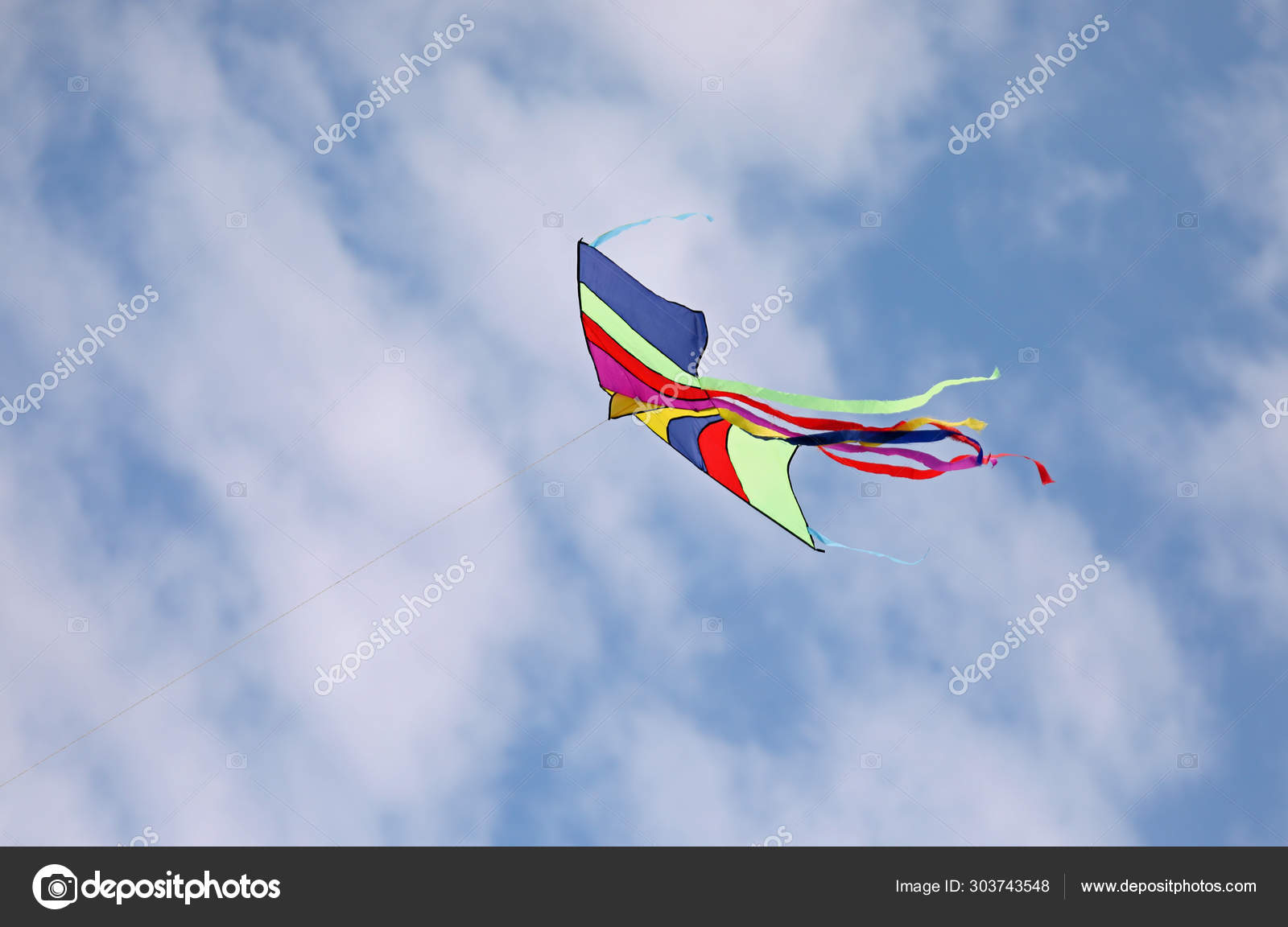 Kite flies high in the blue sky — Stock Photo © ChiccoDodiFC #303743548