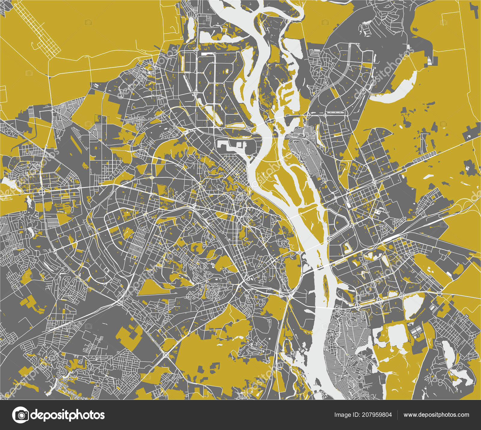 Vector Mapa Ciudad Kiev Ucrania Vector de stock por ©tish11 207959804