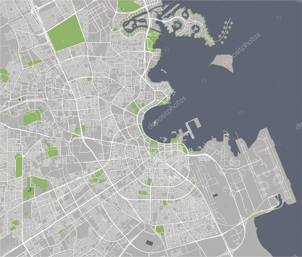 mapa de la ciudad de Doha, Qatar 2024