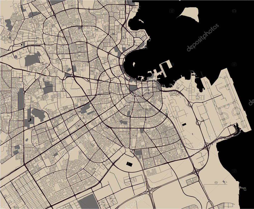 mapa de la ciudad de Doha, Qatar 2022