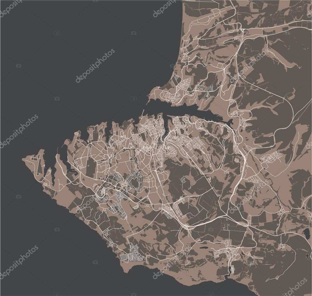 el mapa de la ciudad de Sebastopol, la Crimea 2023