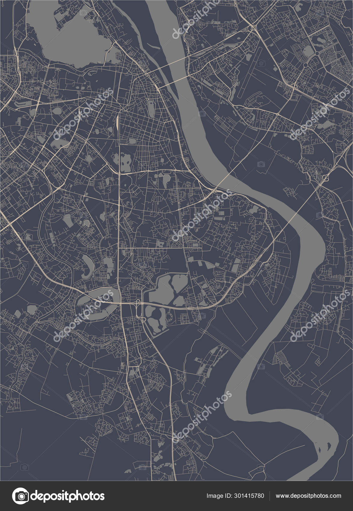 Map of the city of Hanoi, Vietnam — Stock Vector © tish11 #301415780