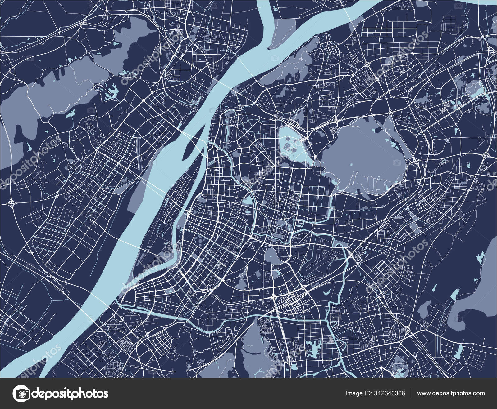 Map of the city of Nanking, China Stock Vector by ©tish11 312640366