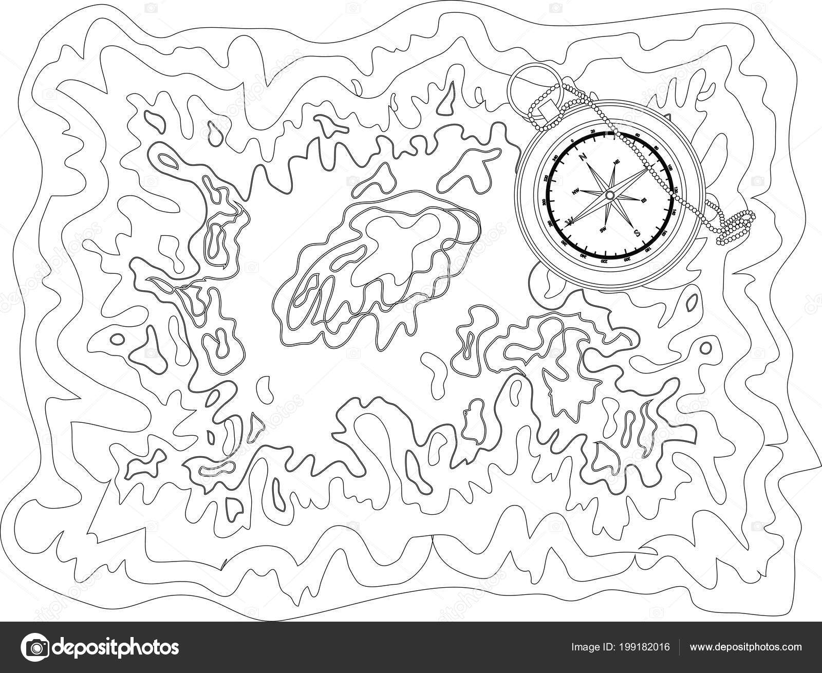 Vector Black White Map Pattern Abstract Topographical Contour Lines ...