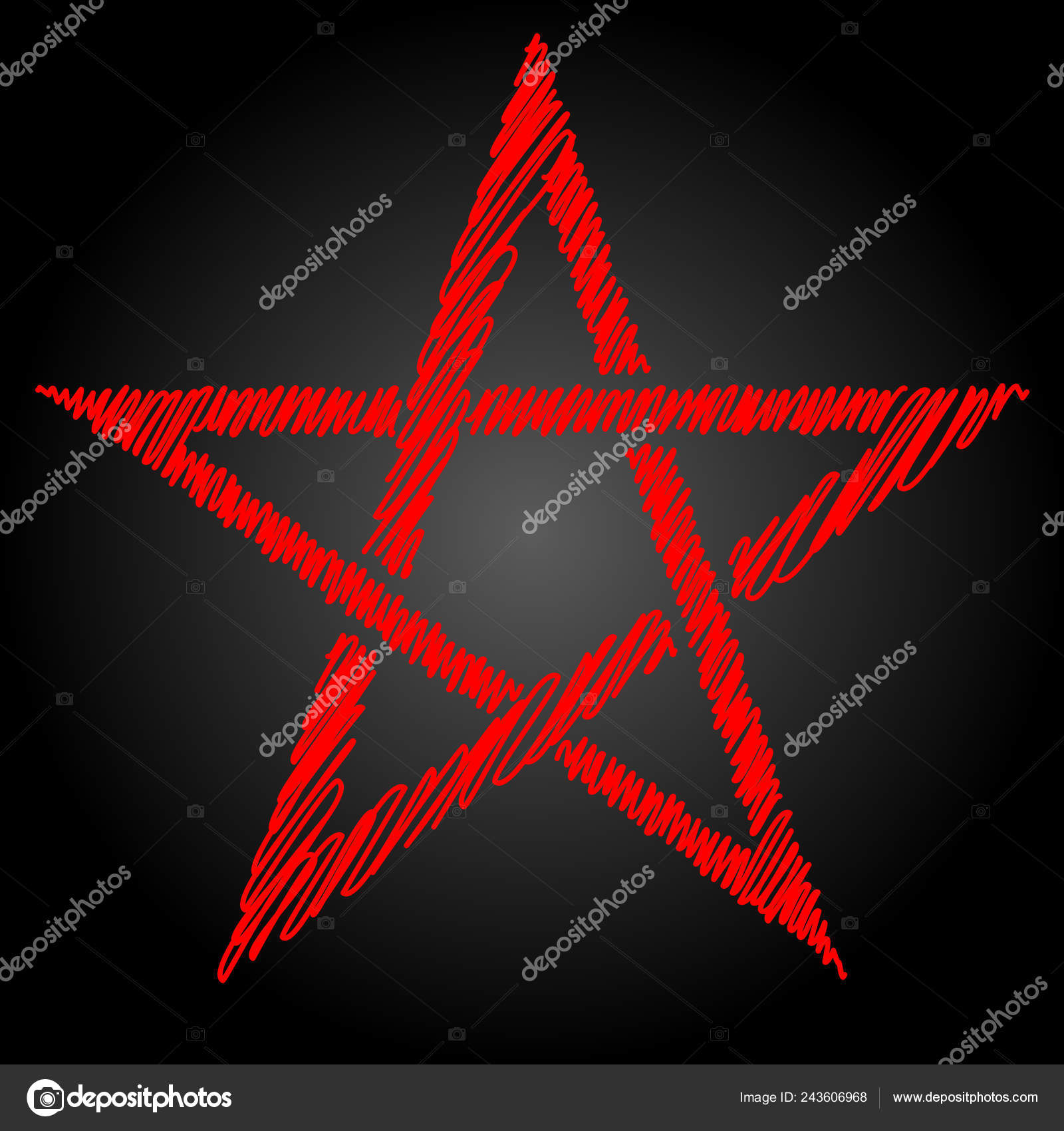 Pentagram Blood Red Runic Spell Circle Satanic Sign Magic Casting Stock ...