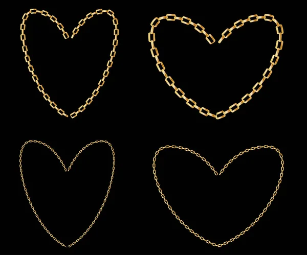 Thick golden chain - heart frame. Jewelry decoration. Stock Vector ...