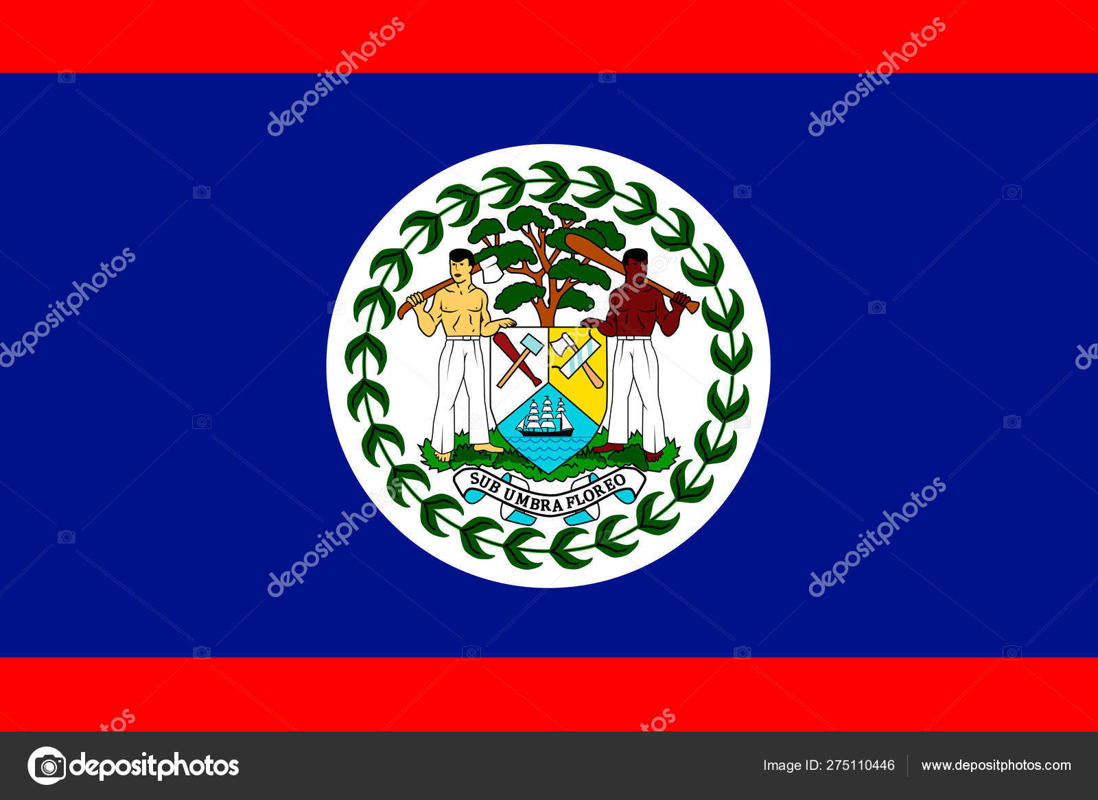 Flag of Belize. Accurate dimensions, element proportions and colors ...