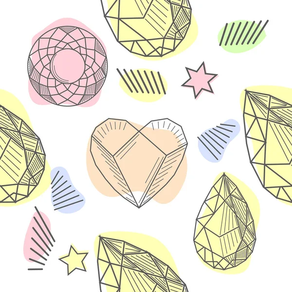 Seamless pastel diamonds pattern. Background with colorful gemst Stock ...