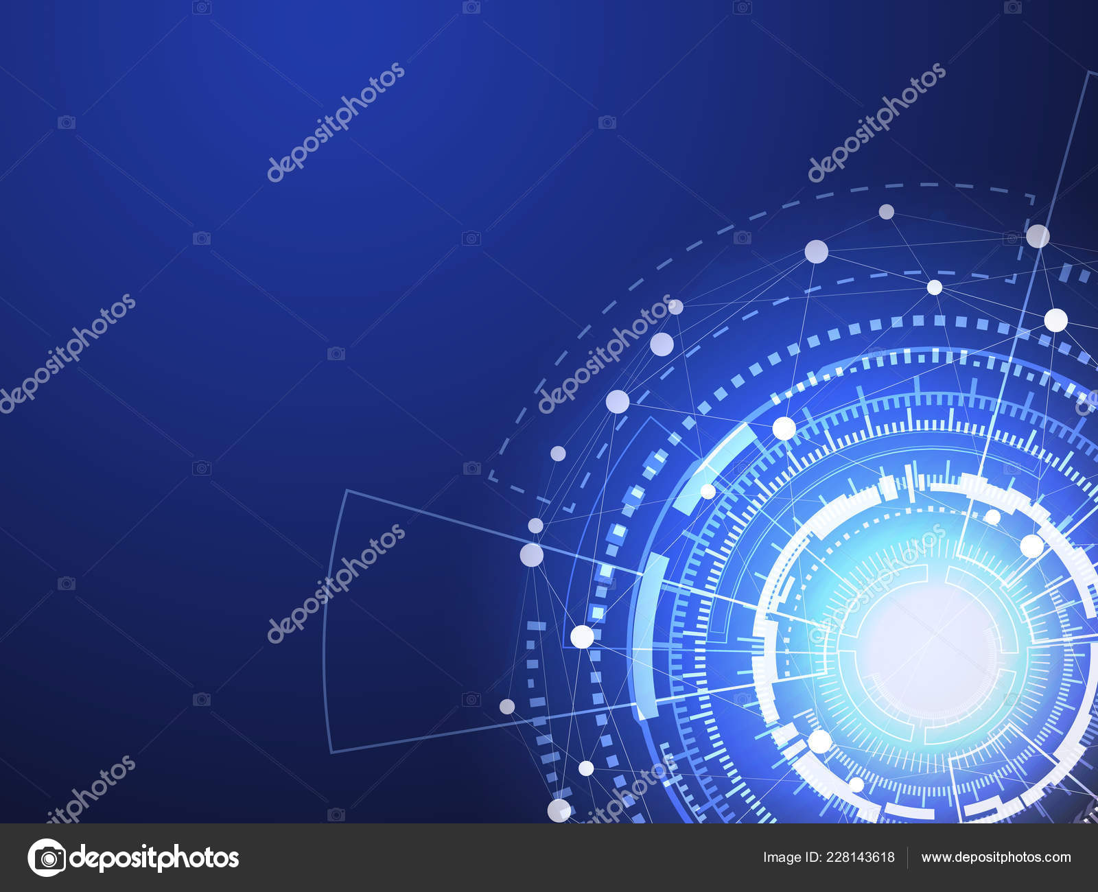 Abstract Blue Computer Technology