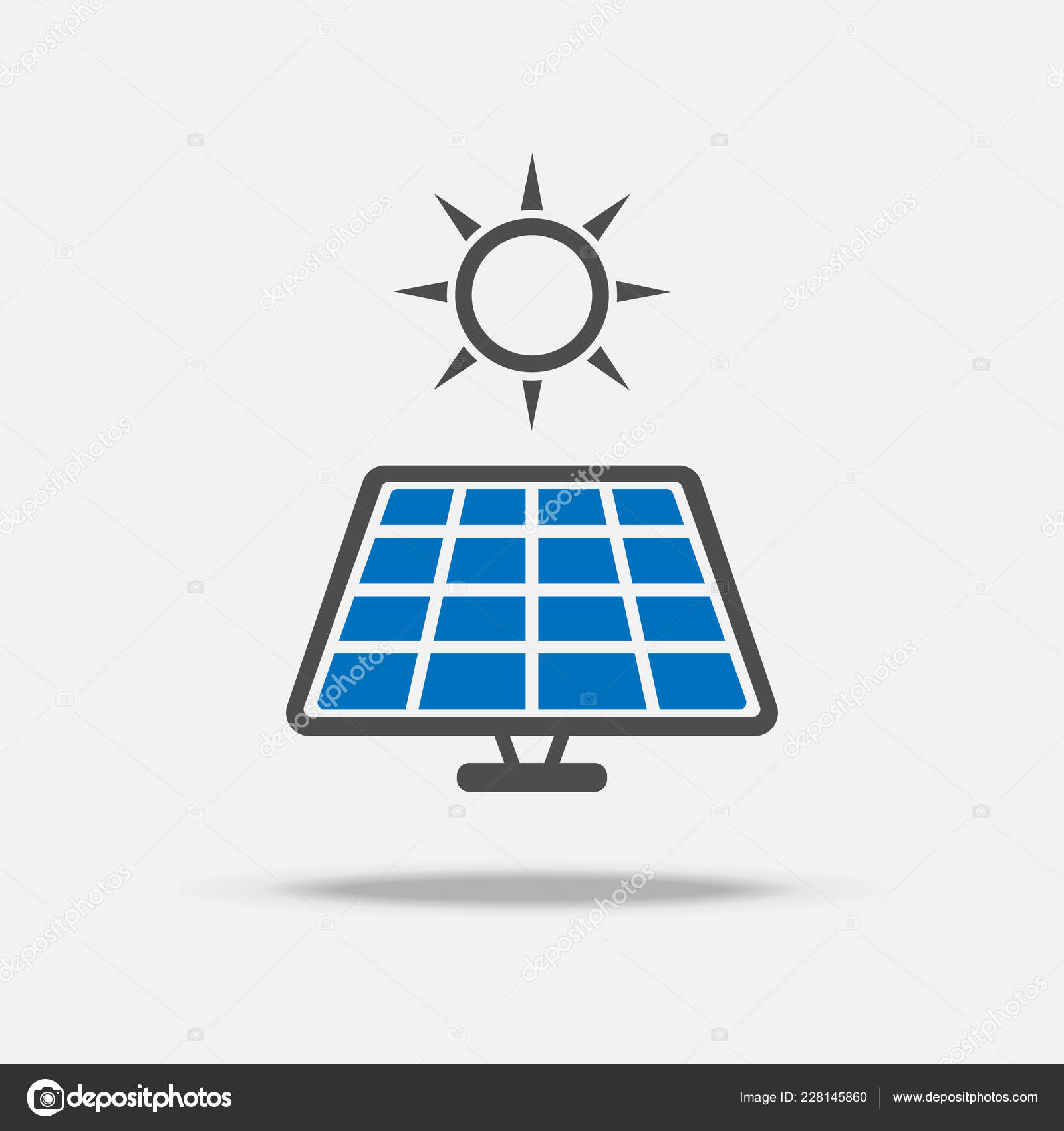 Solar Cell Logo Icon Power Energy Saving Concept Illustration Vector ...