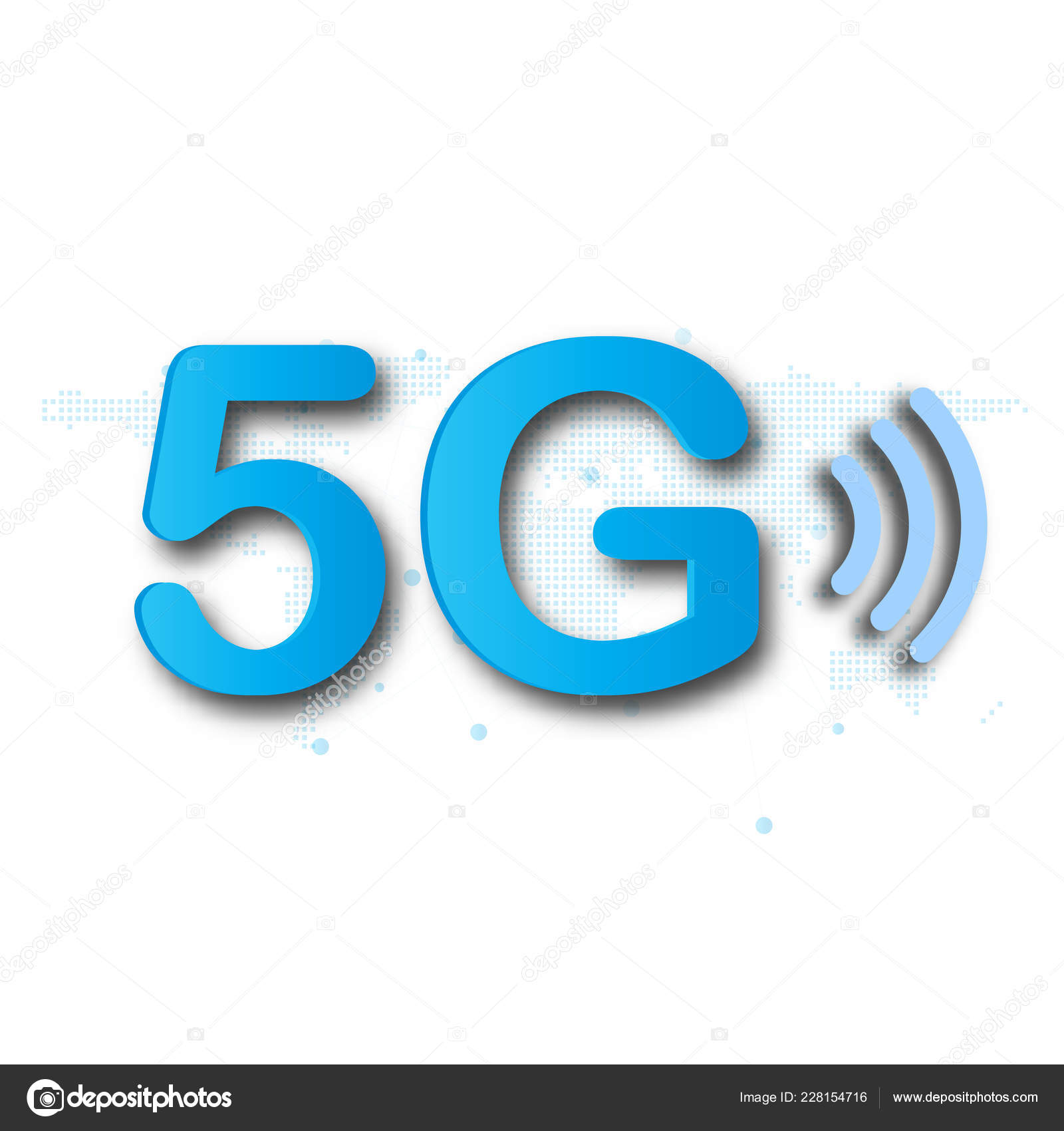Cellular Mobile Communication Blue Logo Background Global Network Line ...
