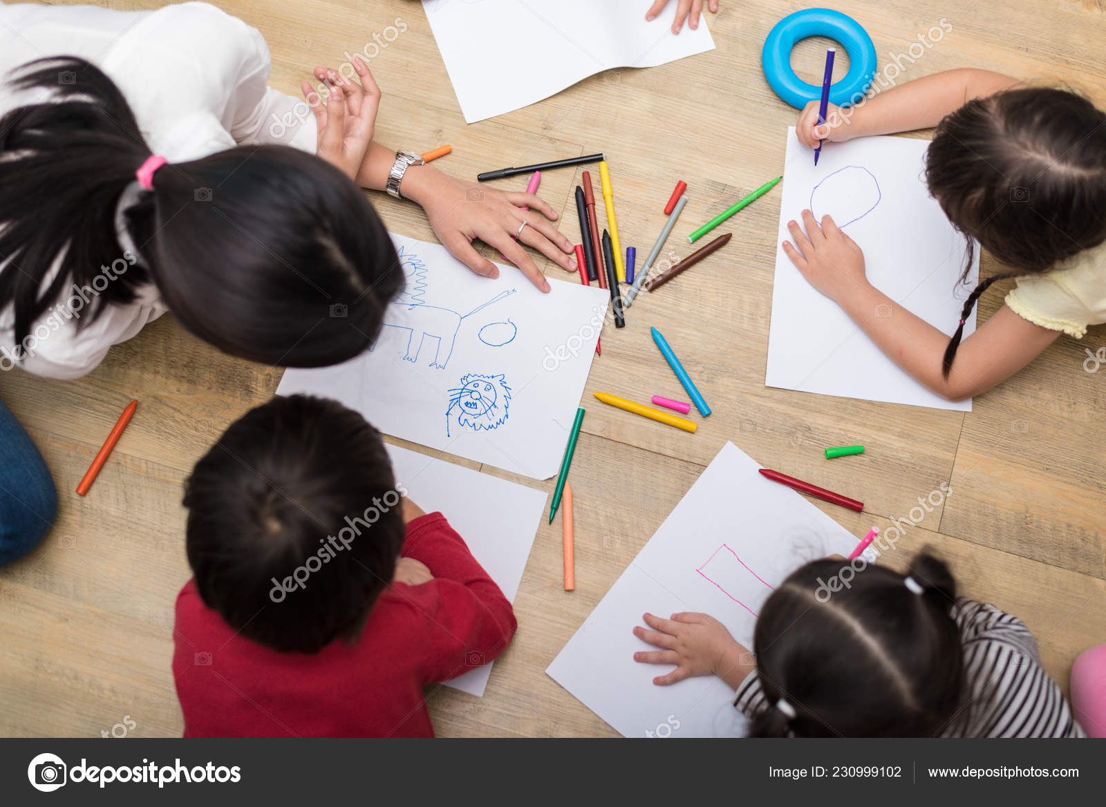 Students In Classroom Drawing