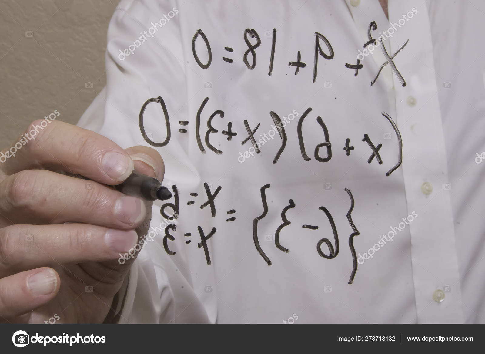 Simple algebra equation which illustrates two points on a curve Stock ...