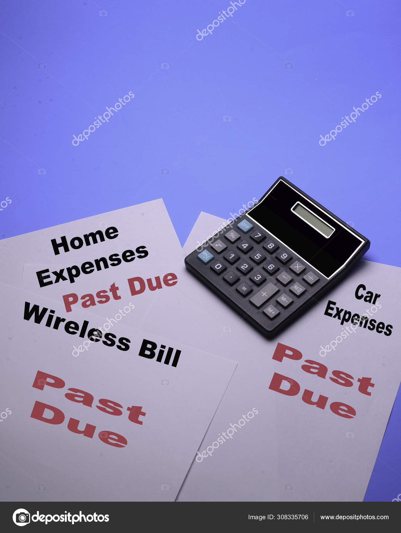 Pile of past due bills that occur on a regular basis for home Stock ...