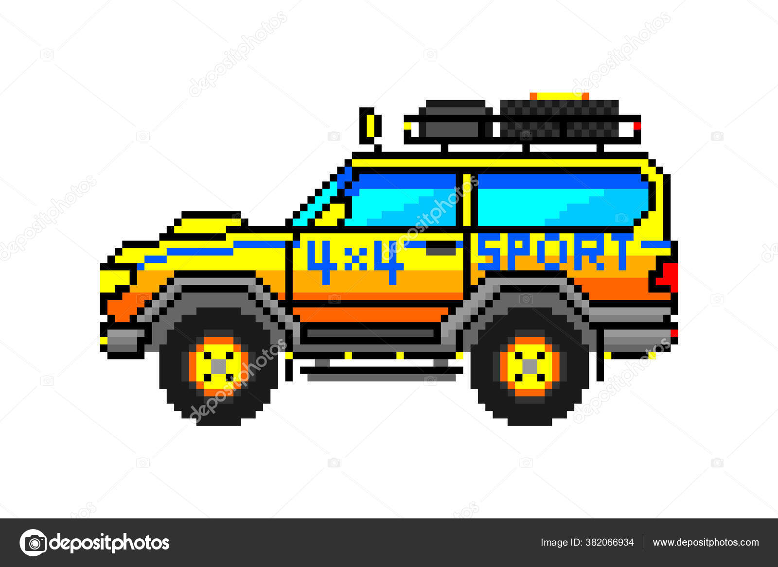 Expedition Suv Road Jeep Pixel Pattern Vector Graphic Illustration ...