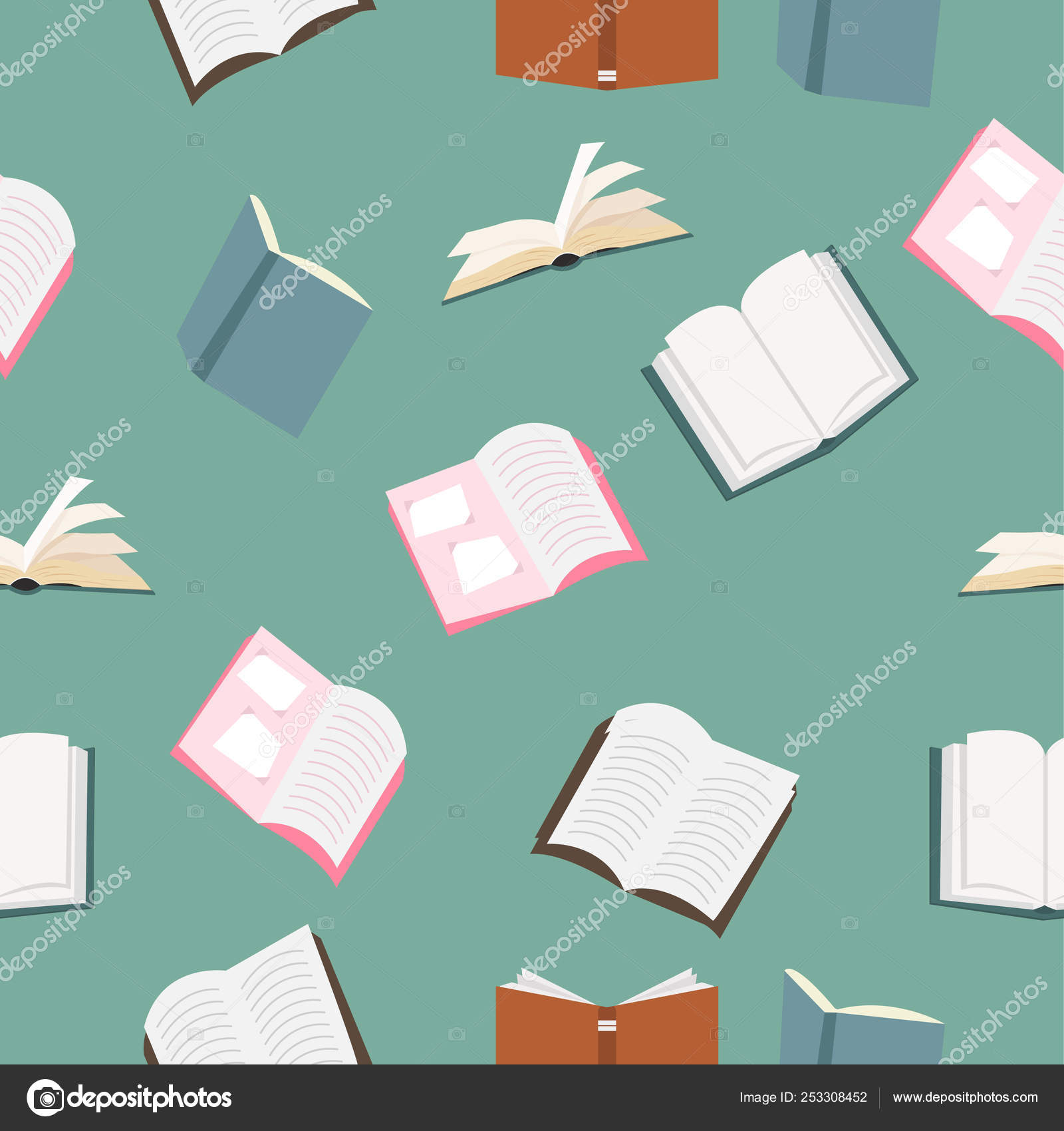 Pen Books Vector Pattern Stock Vector Image by ©focus_bell@hotmail.co ...
