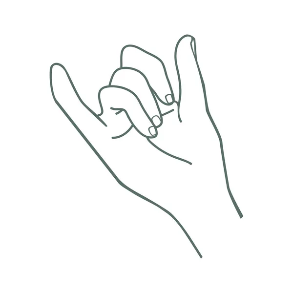 Kleiner Finger Macht Ein Versprechen Zeichen Umrissvektor Stock ...