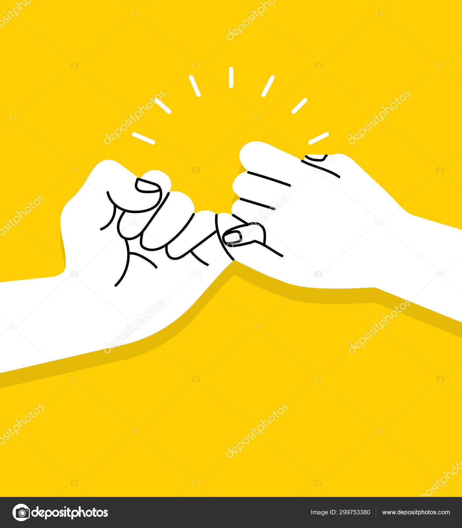 Hands Making Promise Vector Yellow Background Stock Vector Image by ...