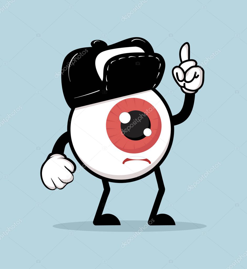 Ojo rojo de dibujos animados de dibujos animados mascota vector 2023