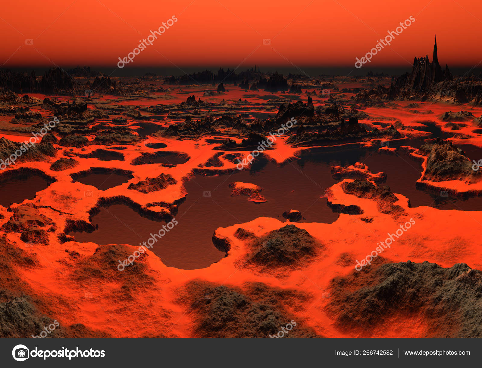 Rendered Red Desert Landscape Illustration Stock Photo by ©diversepixel ...