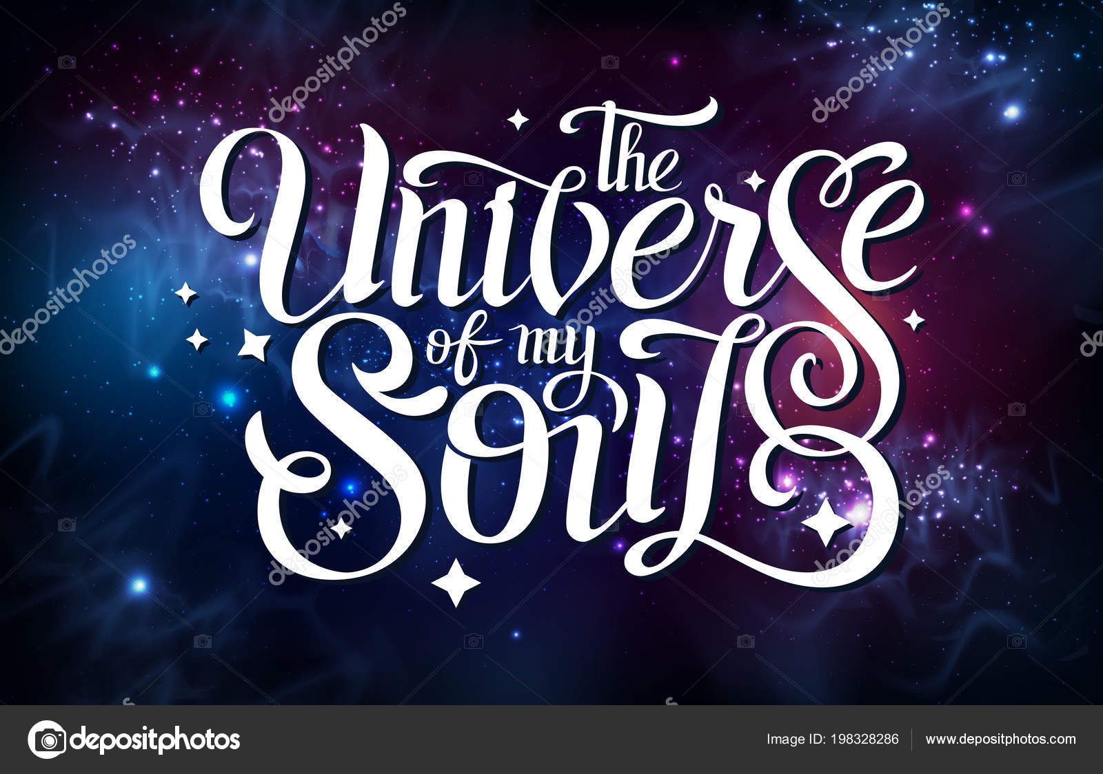 Lettering Typography Design Abstract Open Space Background Starfield ...