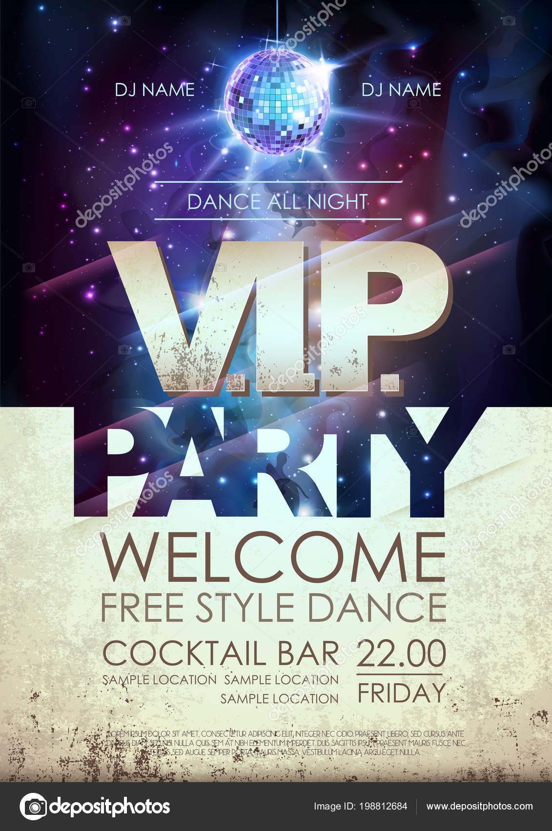 Disco Ball Background Disco Party Poster Open Space Background Stock ...