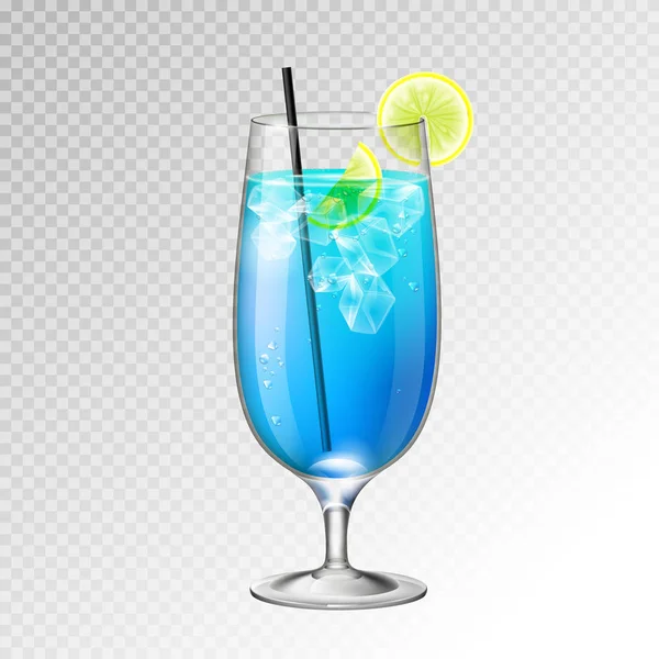 Set Realistic Cocktails Transparent Background Vector Illustration ...