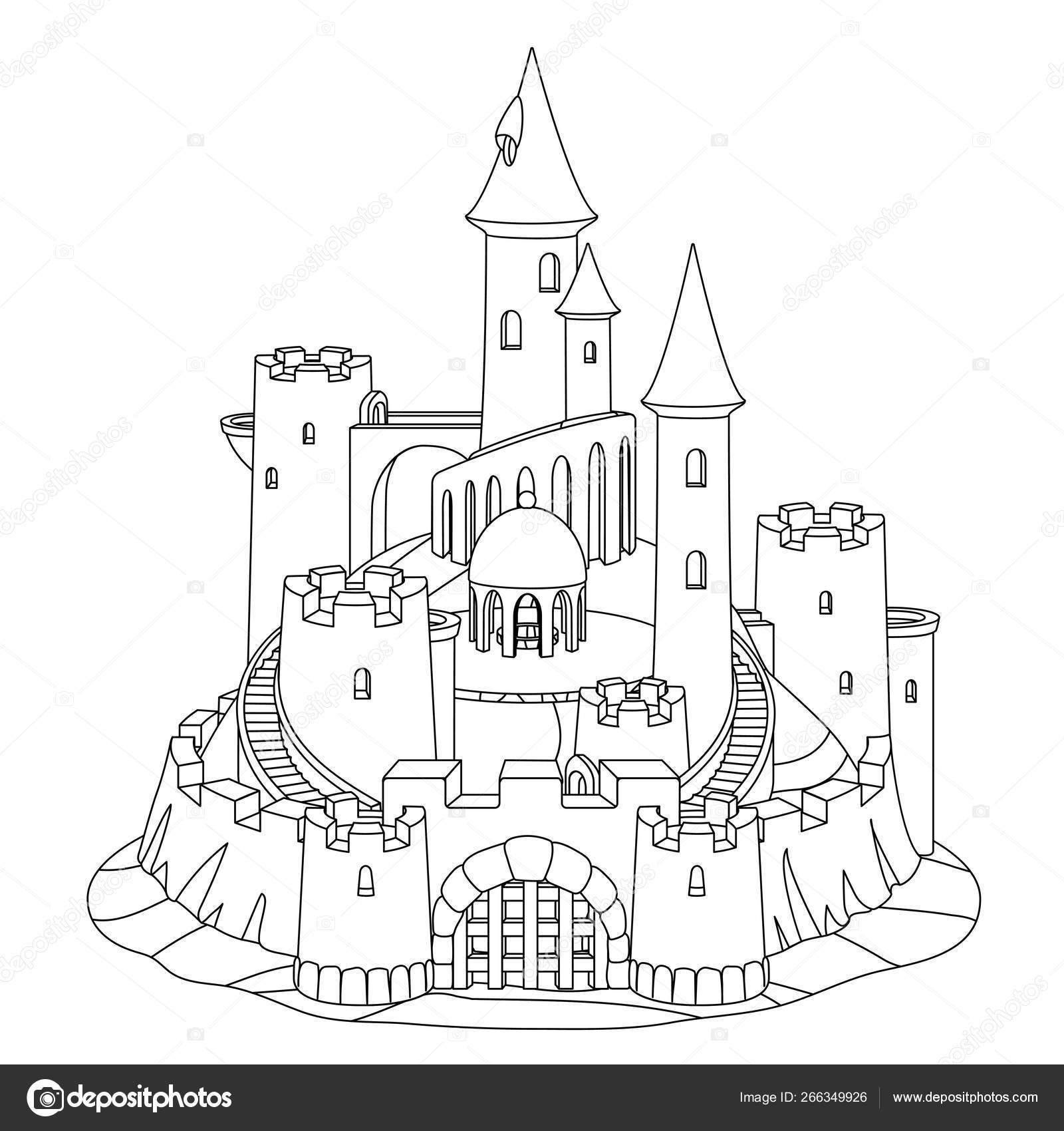 Simple Castle Clipart Black And White