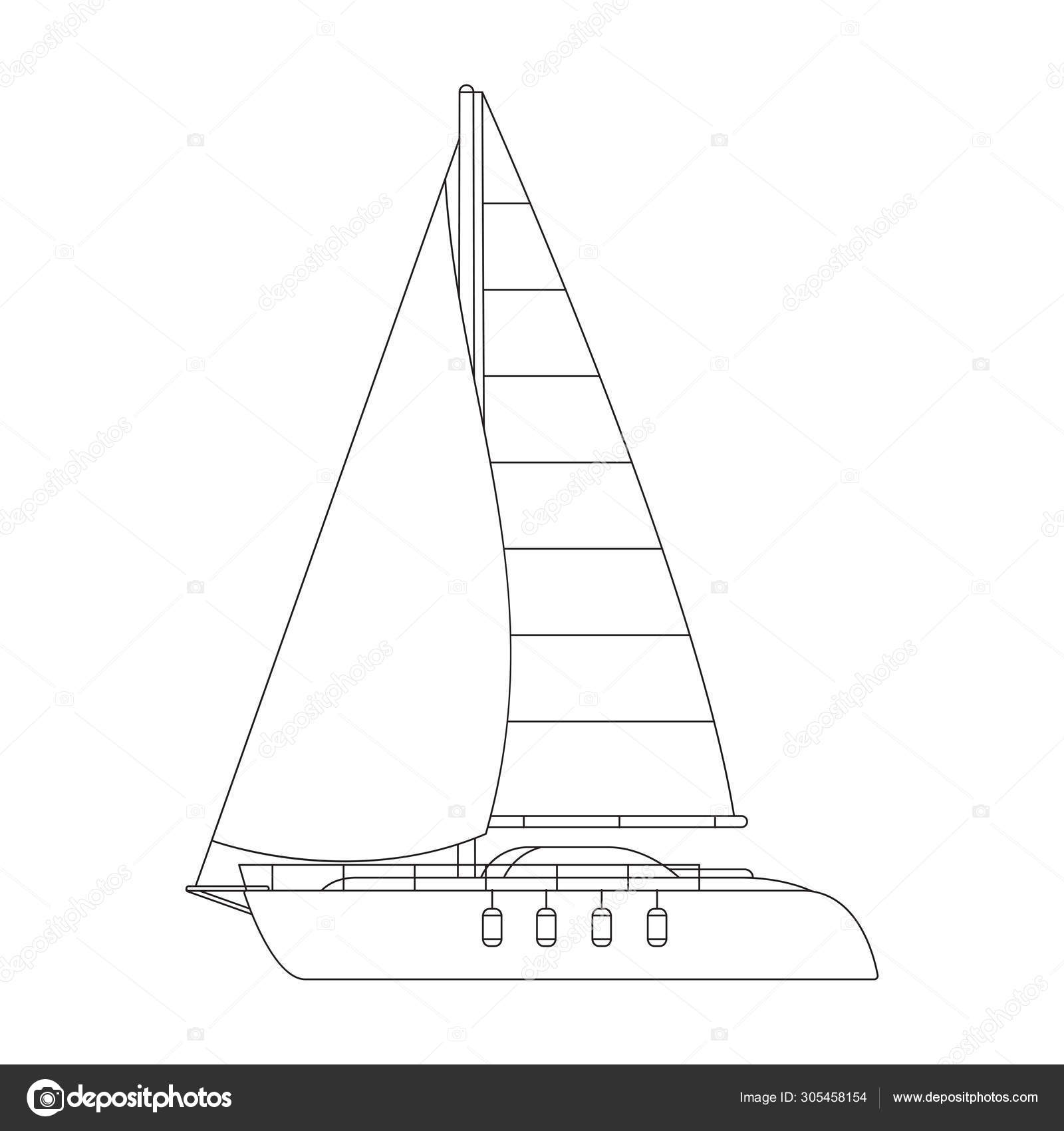 Vektor Yacht Clip Art, Segelboot Stock-Vektorbild von ©Vetra_Kori 305458154