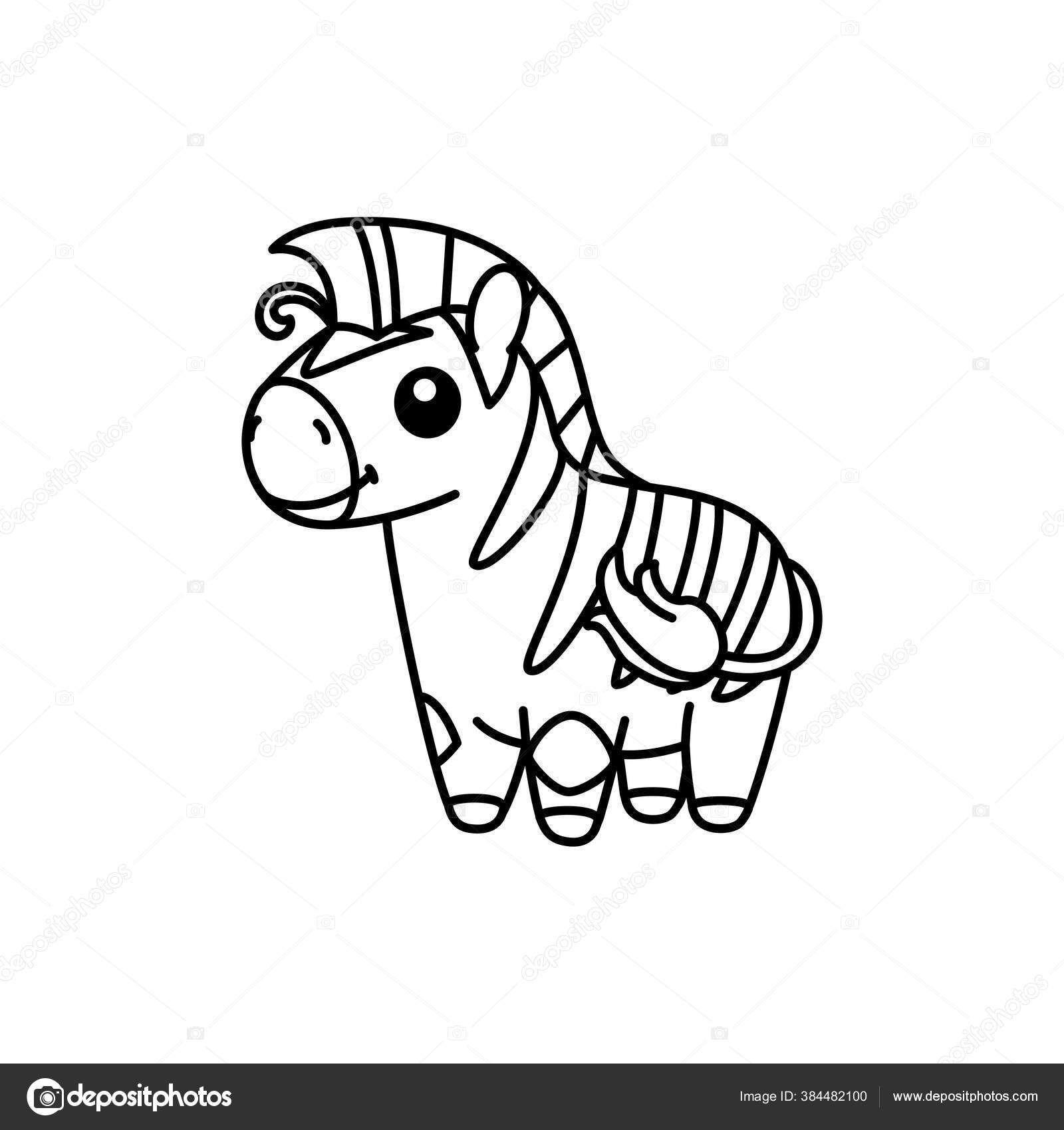 Вектор Милый Ребенок Зебра Детей Раскраски Страницы Книги Векторное ...