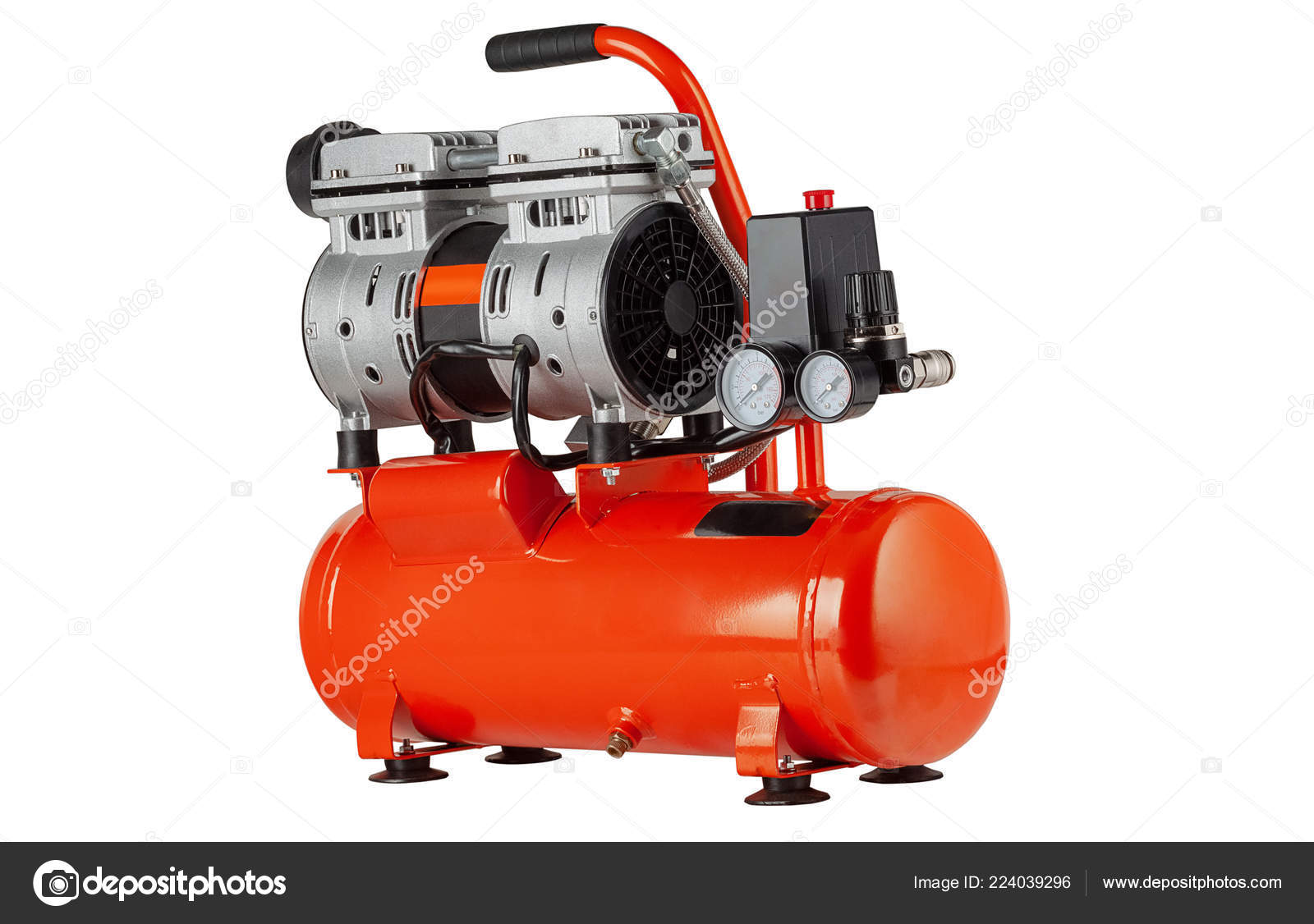 New Orange Air Compressor White Background Stock Photo by ©OlegSam ...