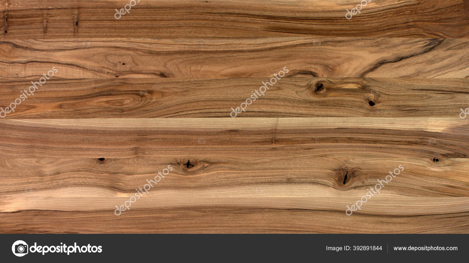 Table Wooden Surface Natural Walnut Rich Wood Grain Texture Background ...