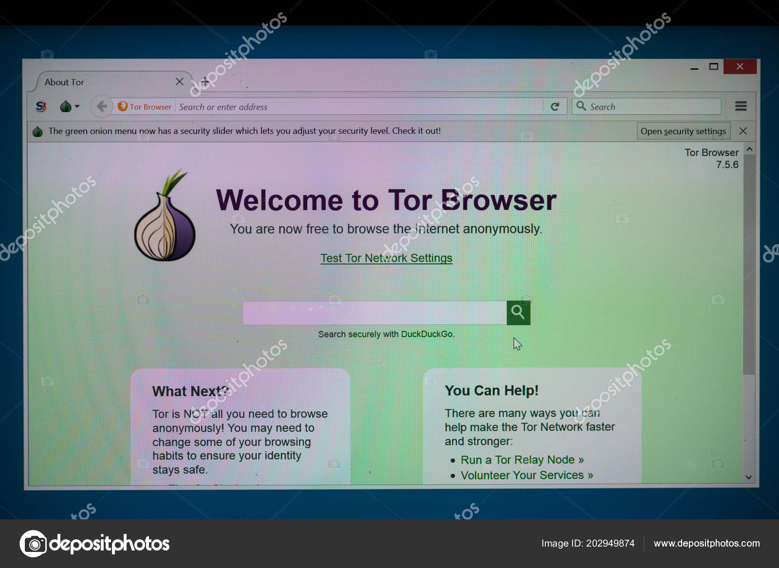 Bratislava Slovakia July 2018 Tor Browser Laptop Screen — Stock ...