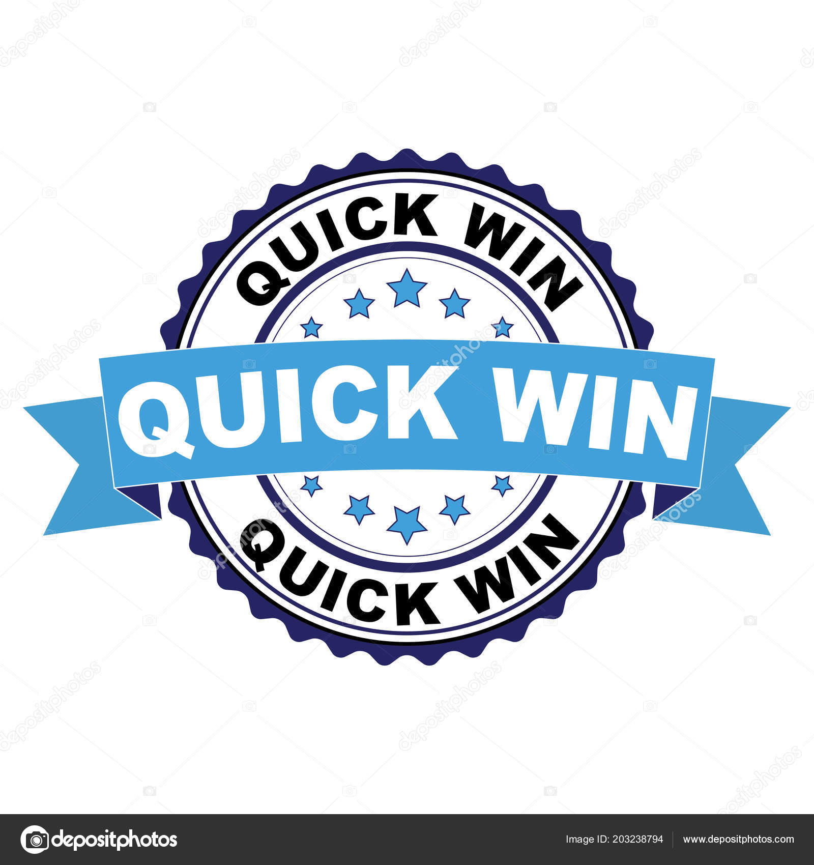 Blue Black Rubber Stamp Quick Win Concept Stock Vector by ©Pe3check ...
