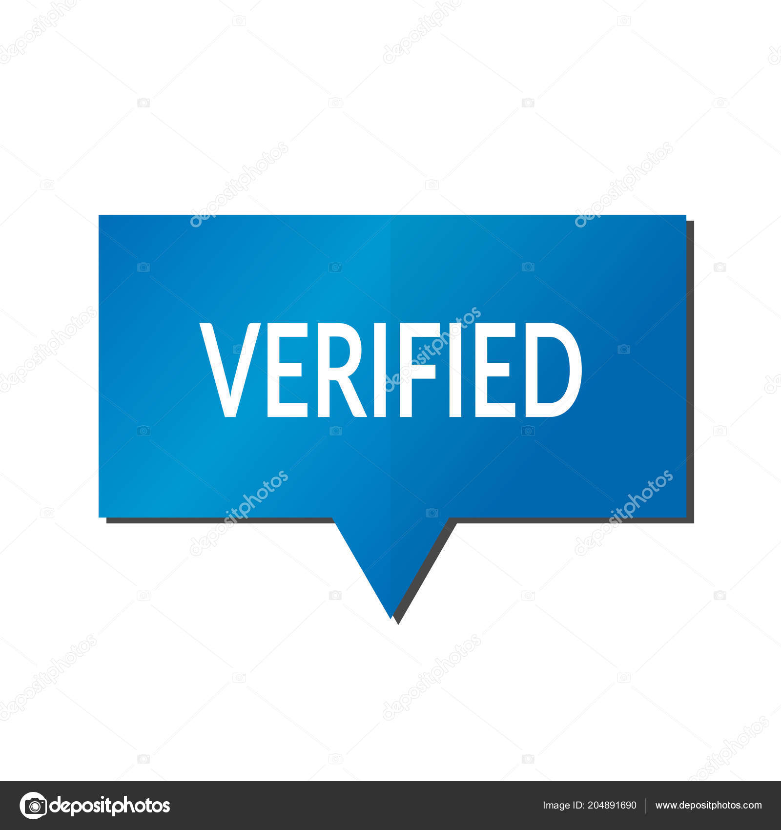 Blue Verified Speech Bubble White Background Stock Vector by ©Pe3check ...