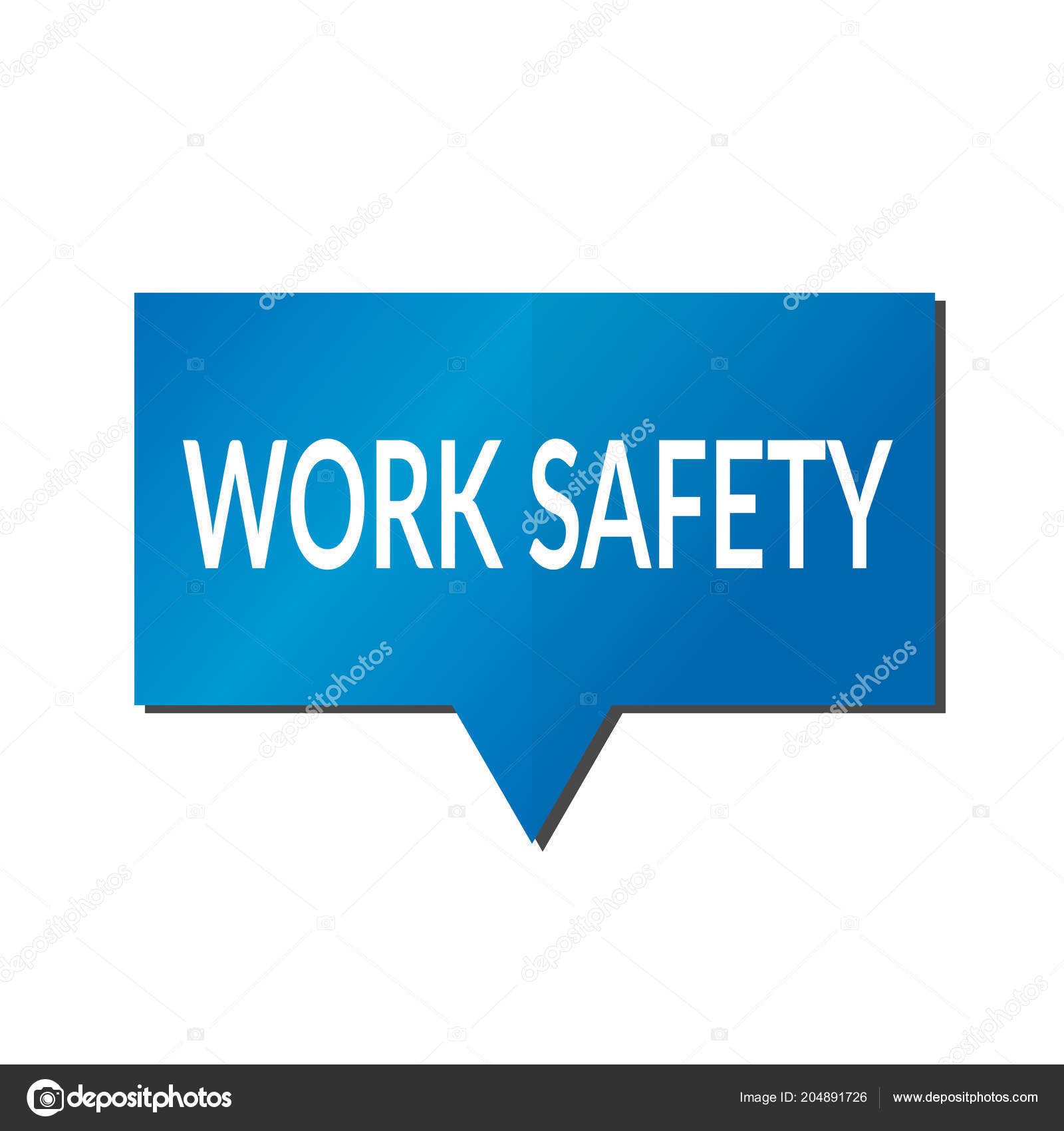 Blue Work Safety Speech Bubble White Background Stock Vector Image by ...