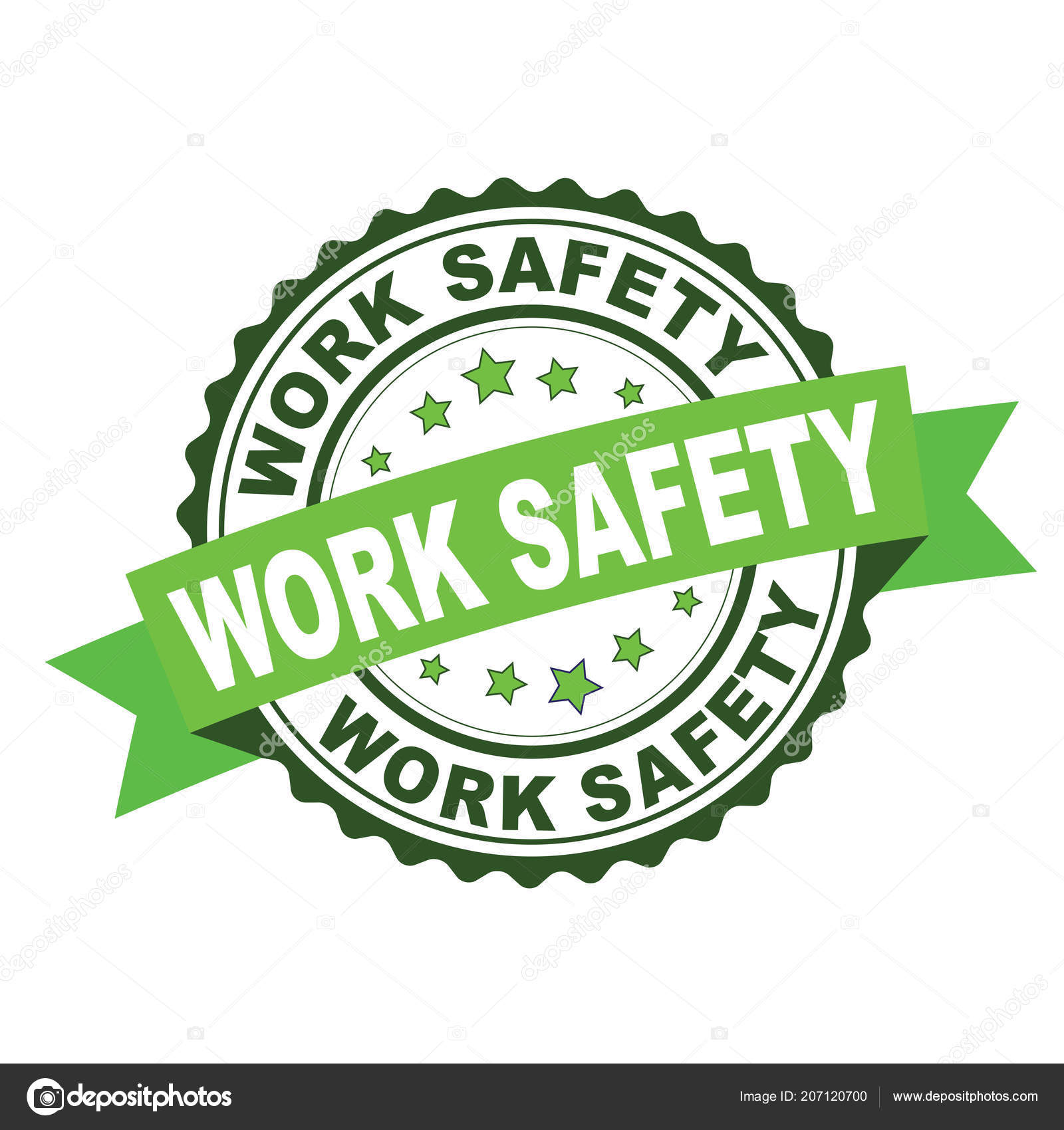 Green Rubber Stamp Work Safety Concept Stock Vector by ©Pe3check 207120700